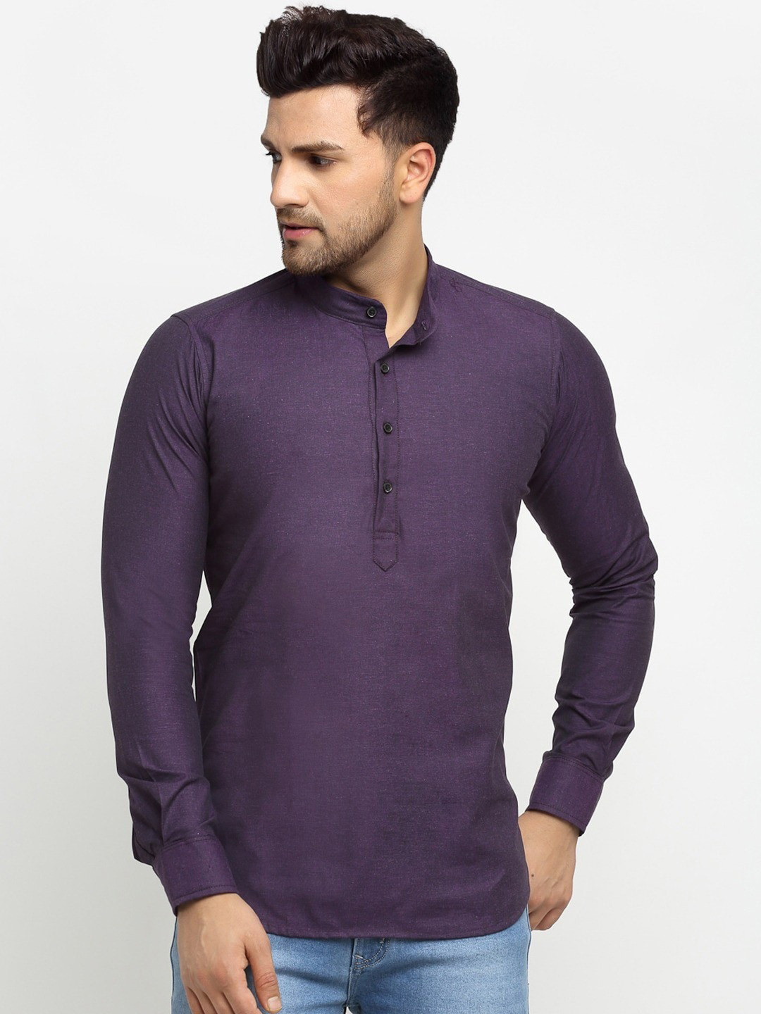 Buy Cross Court Mandarin Collar Cotton Kurta - Kurtas for Men 24112940 ...