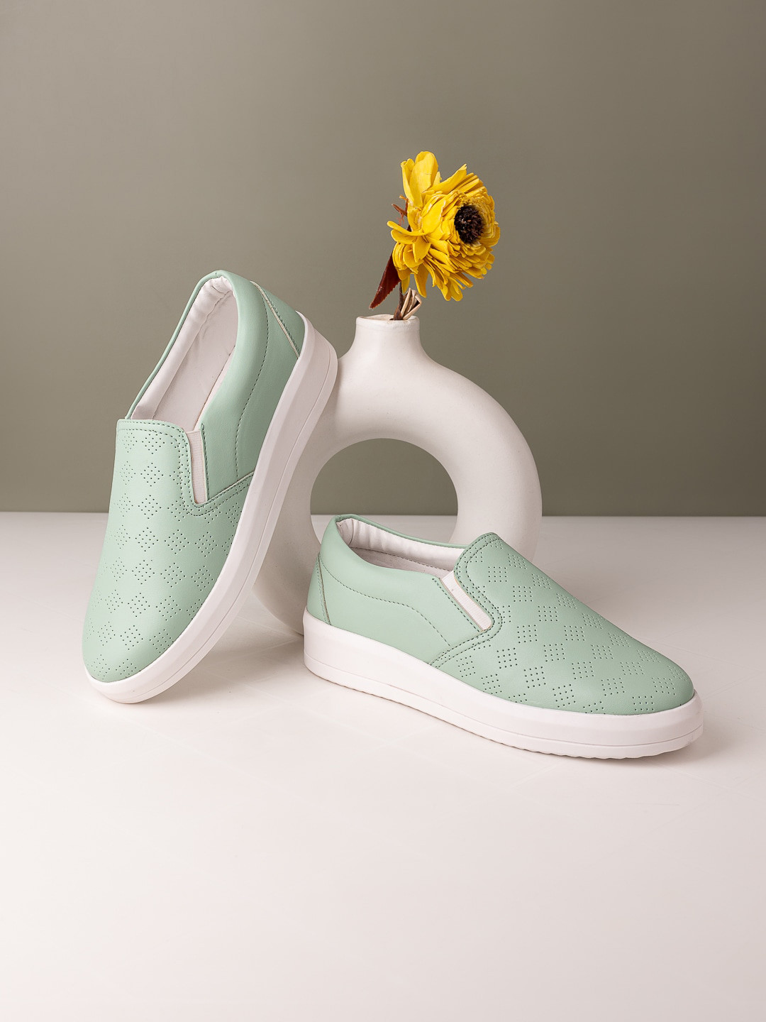 Buy DressBerry Women Sea Green Perforations Lightweight Comfort Insole ...