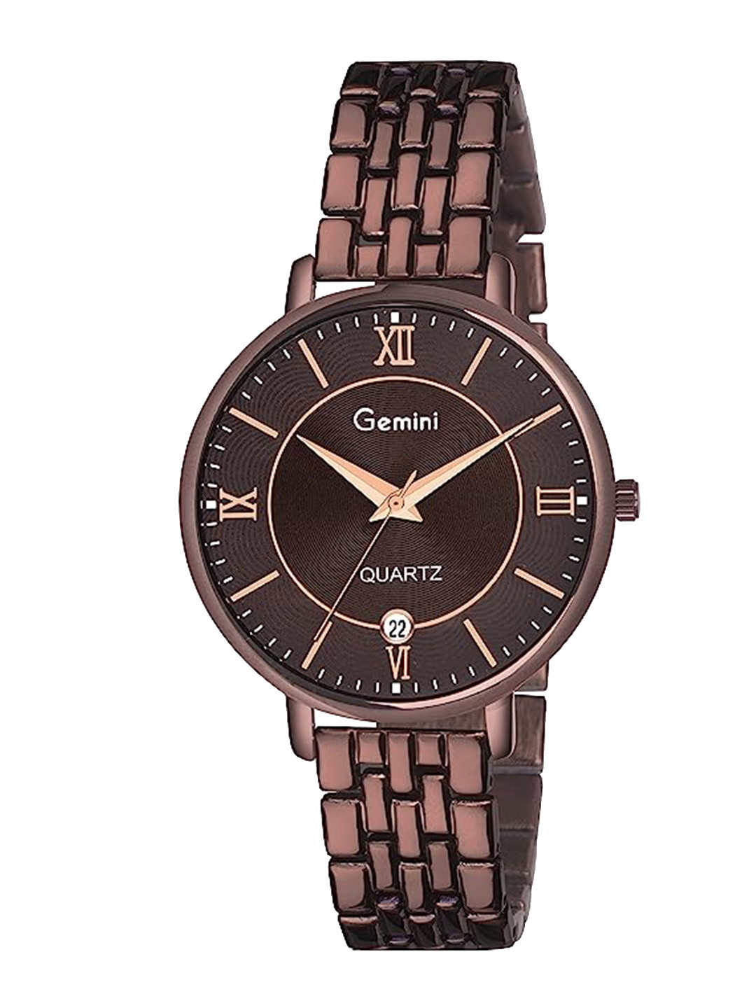 Buy GEMINI Women Textured Dial & Stainless Steel Bracelet Style Straps ...