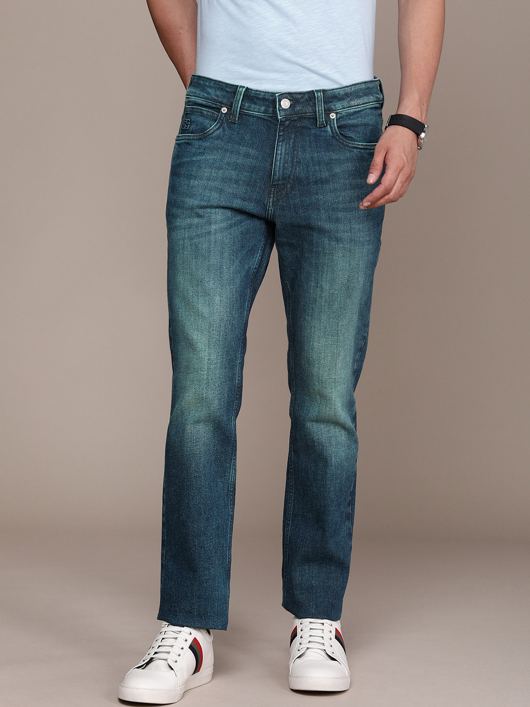 Buy French Connection Men Regular Fit Light Fade Stretchable Jeans ...