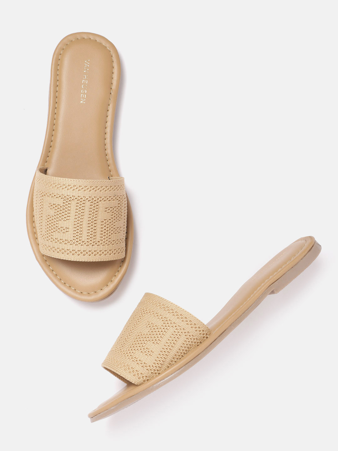 Buy Van Heusen Woman Woven Design Open Toe Flats - Flats for Women ...