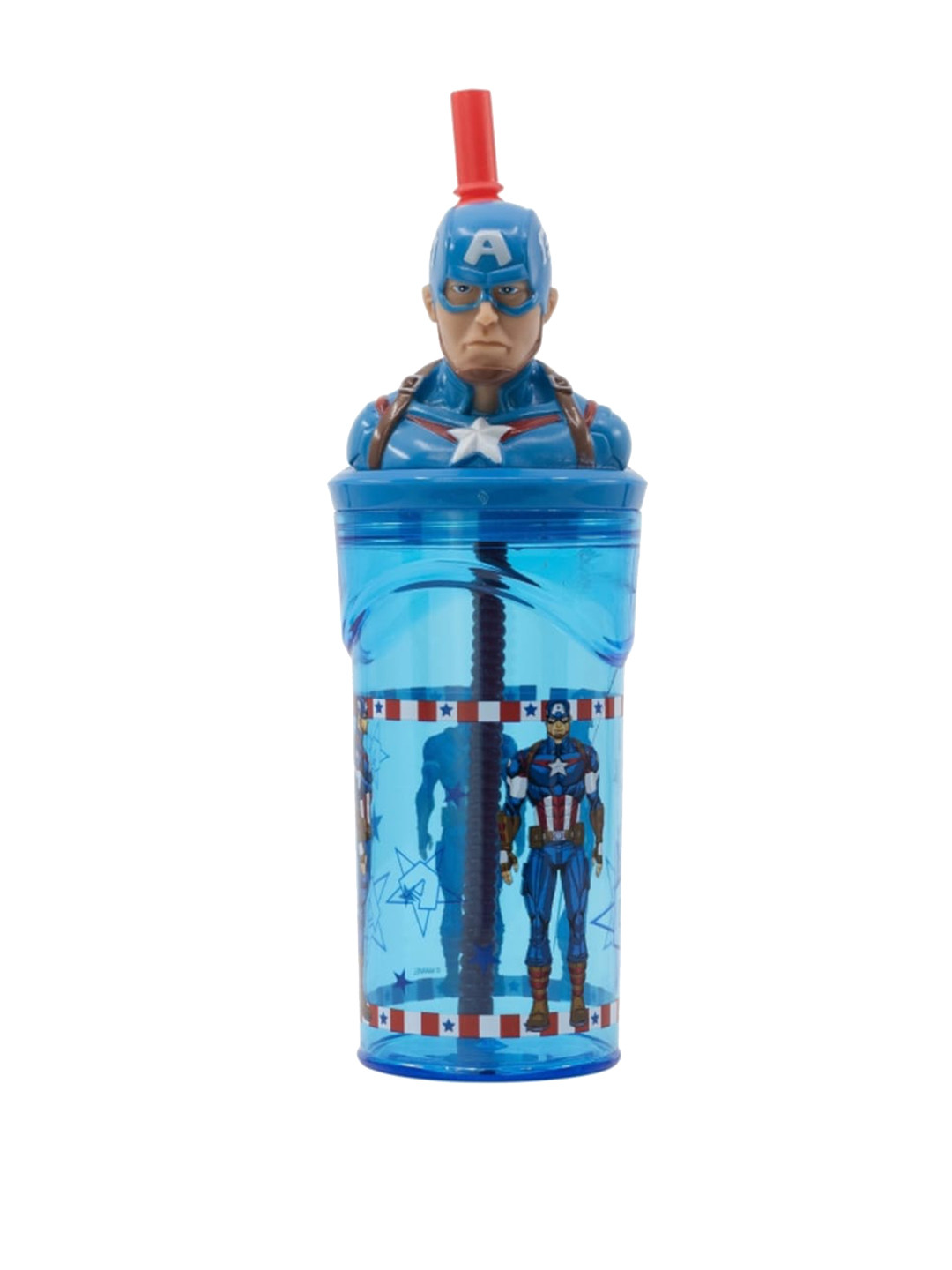 Buy Marvel Blue Captain America Sipper Printed Water Bottle 360 Ml ...
