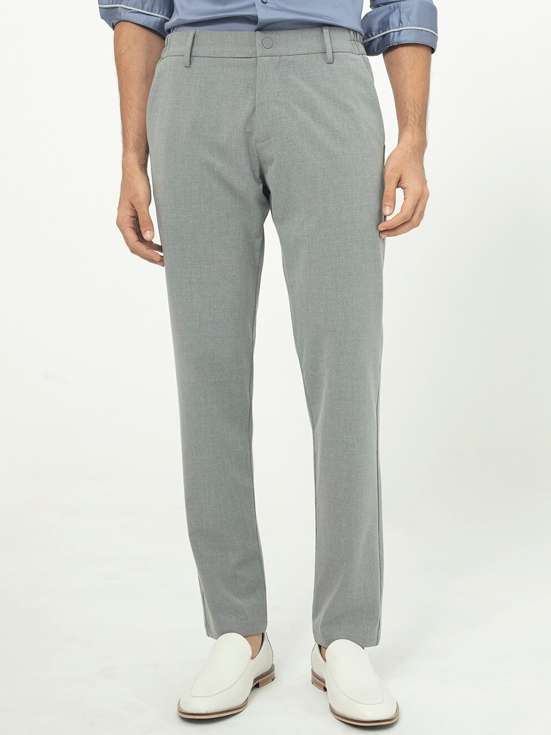 Buy RARE RABBIT Men Slim Fit Mid Rise Trousers - Trousers for Men ...