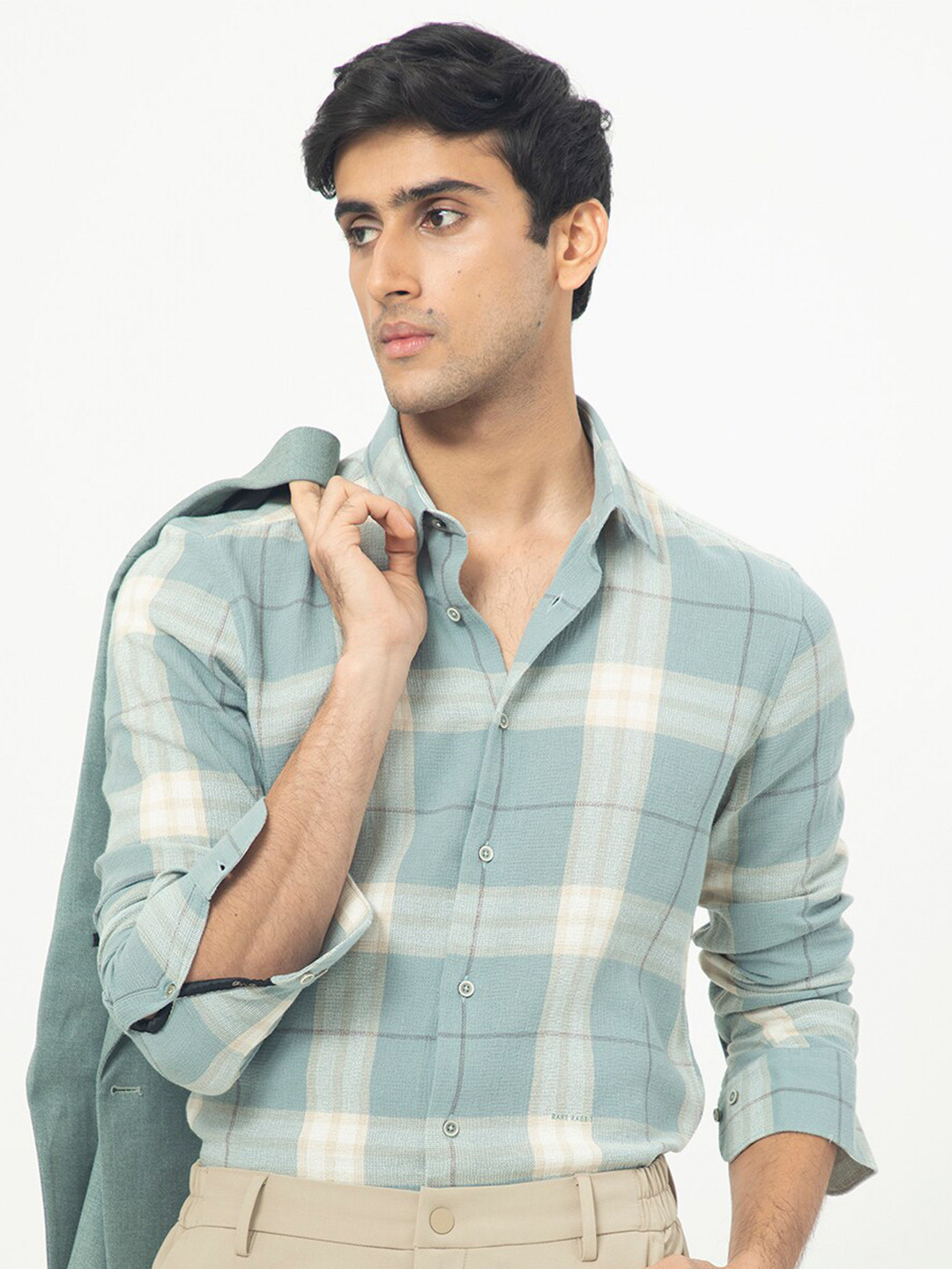 Buy RARE RABBIT Men Melfi Brown Slim Fit Tartan Check Cotton Shirt ...