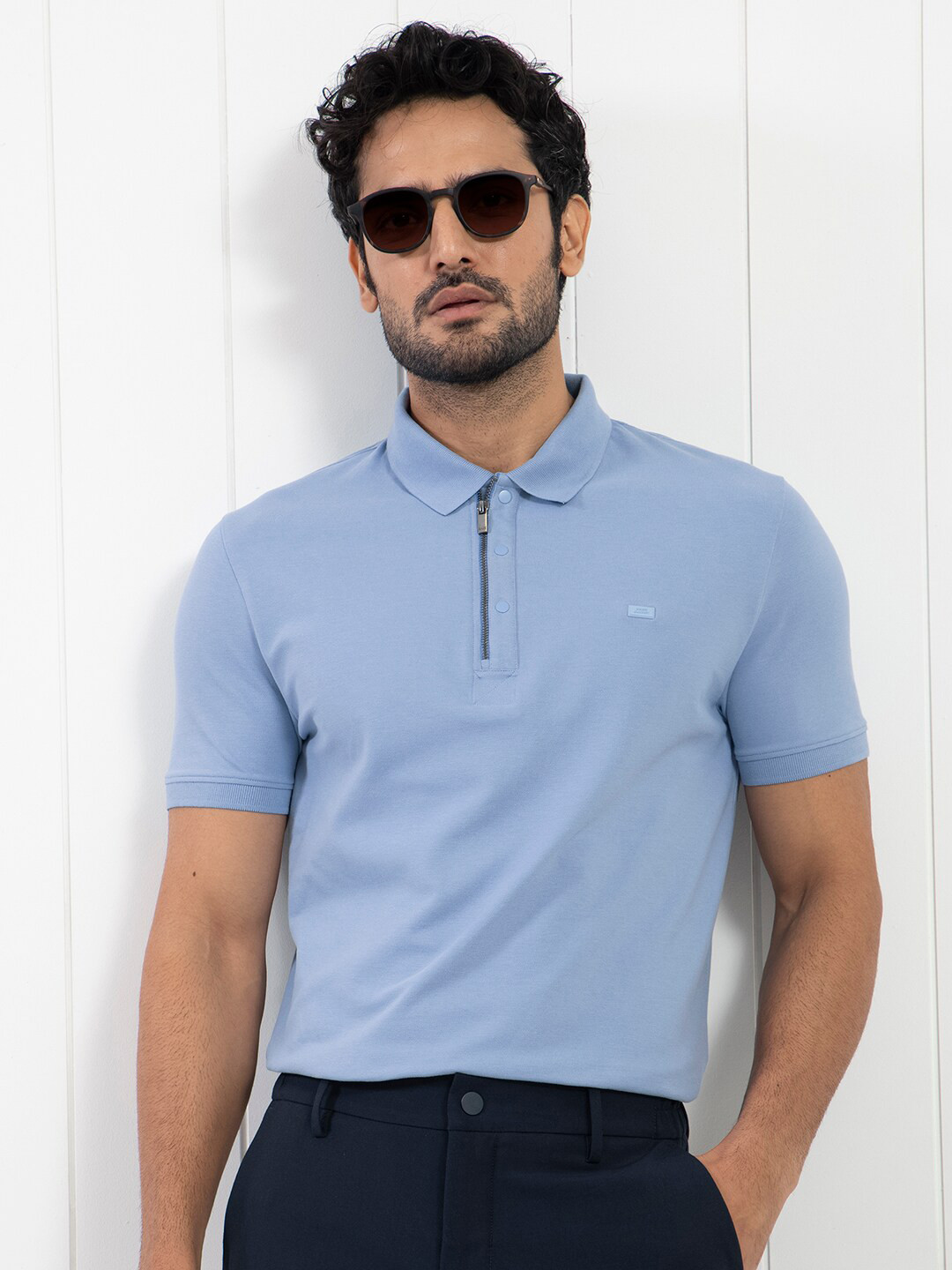 Buy RARE RABBIT Men Rings 4 Slim Fit Solid Polo Collar T Shirt ...