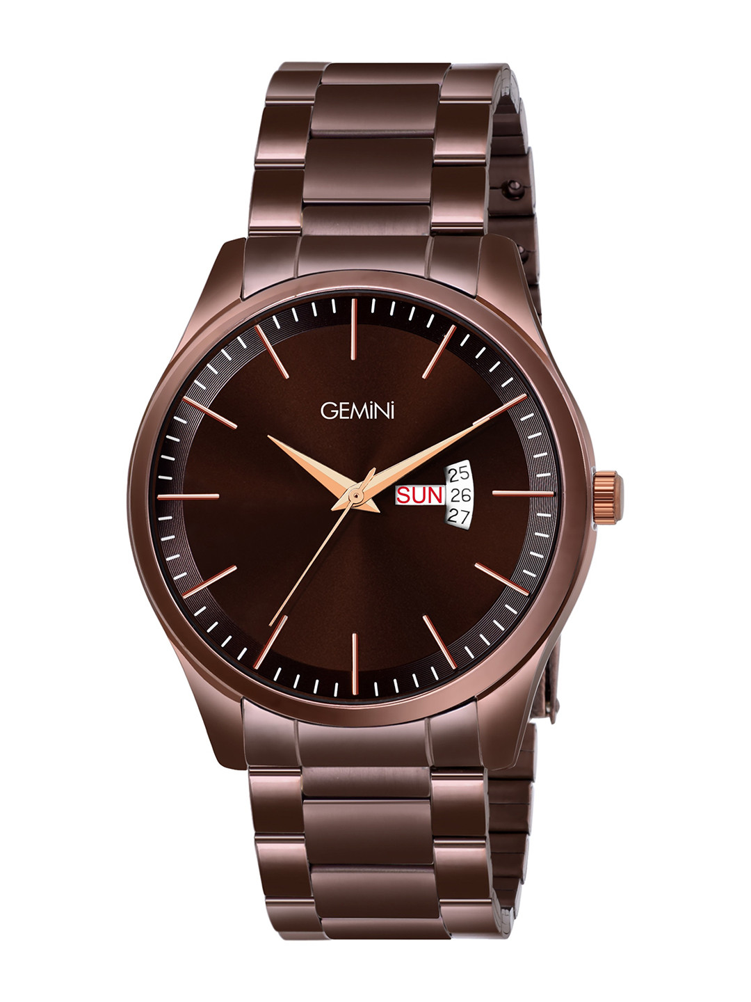 Buy GEMINI Men Round Dial & Stainless Steel Straps Analogue Watch BNS ...