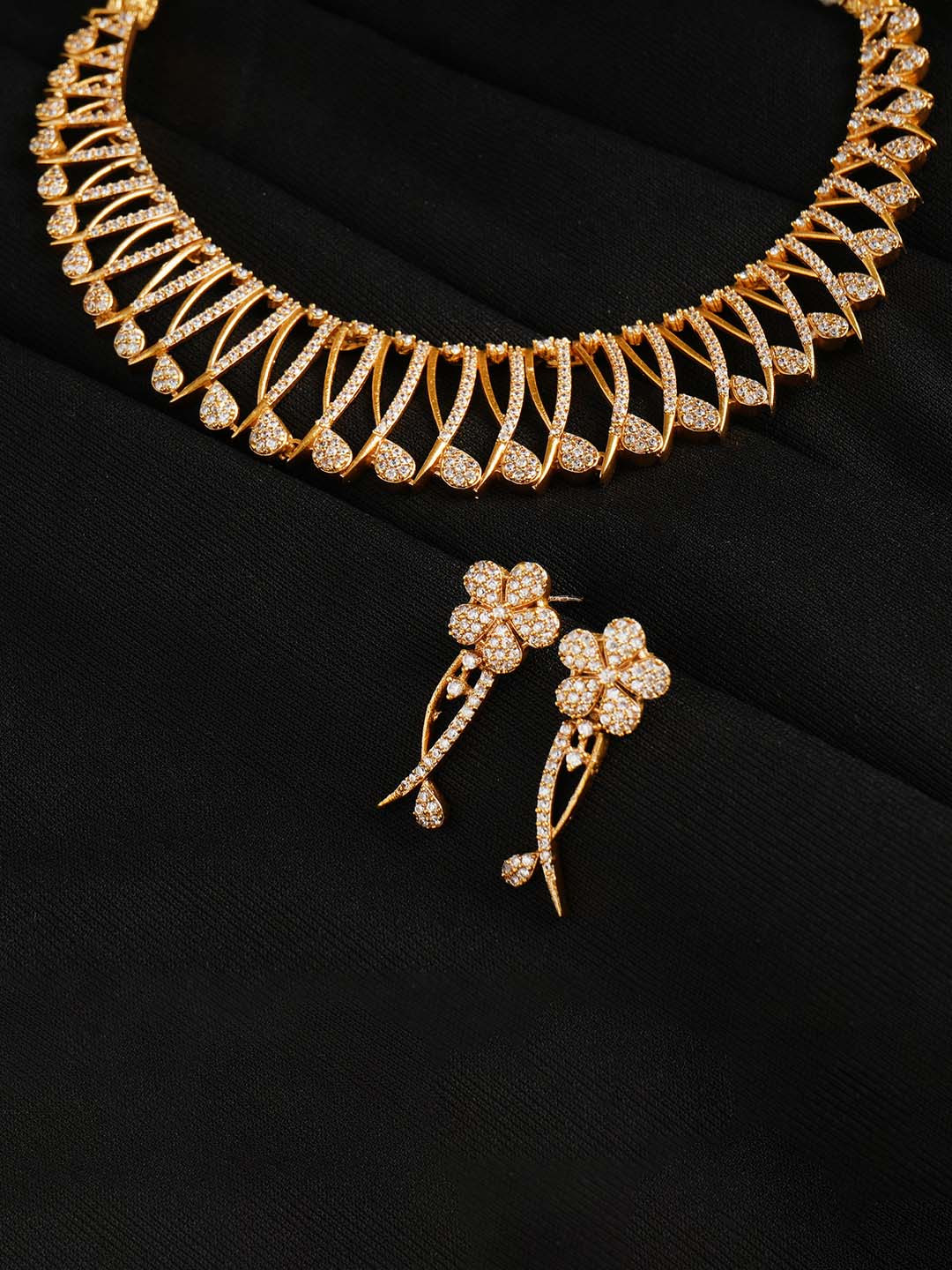 Buy Vriksham Brass Plated Stones Studded Jewellery Set - Jewellery Set ...