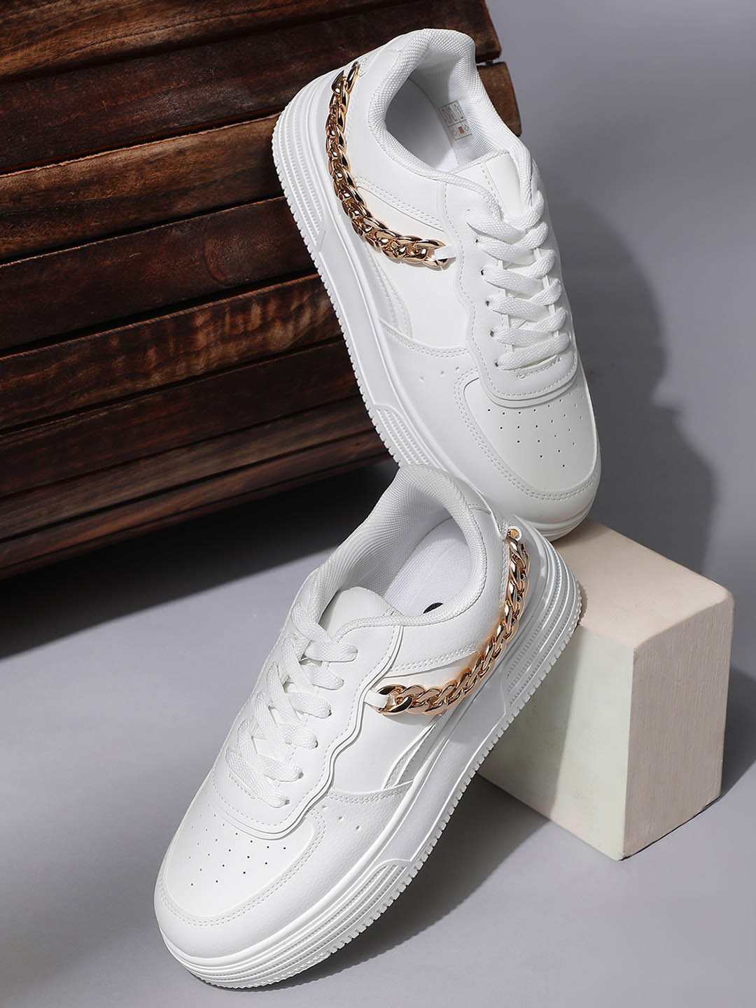 Buy Goldstar Women Chain Embellished Sneakers - Casual Shoes for Women ...