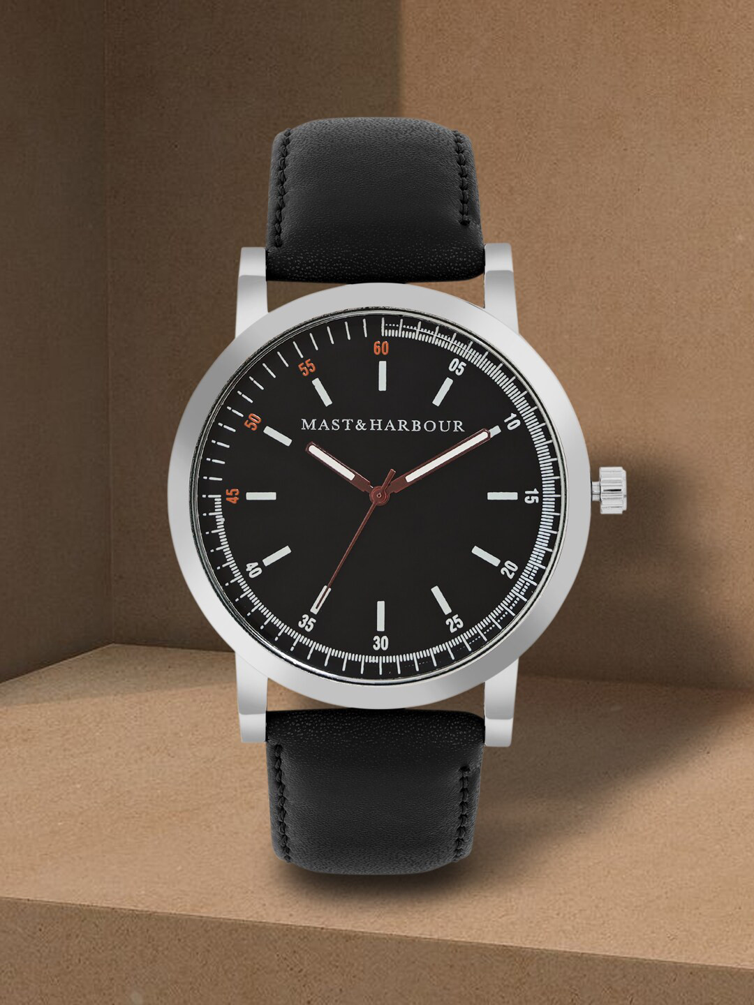 Buy Mast & Harbour Men Black Round Analogue Watch MH_SS23_6C - Watches ...