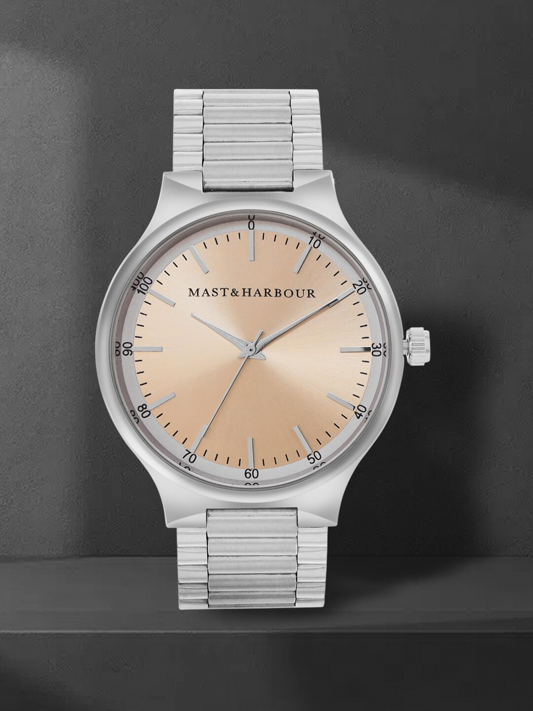 Buy Mast & Harbour Men Rose Gold Toned & Silver Toned Round Analogue ...