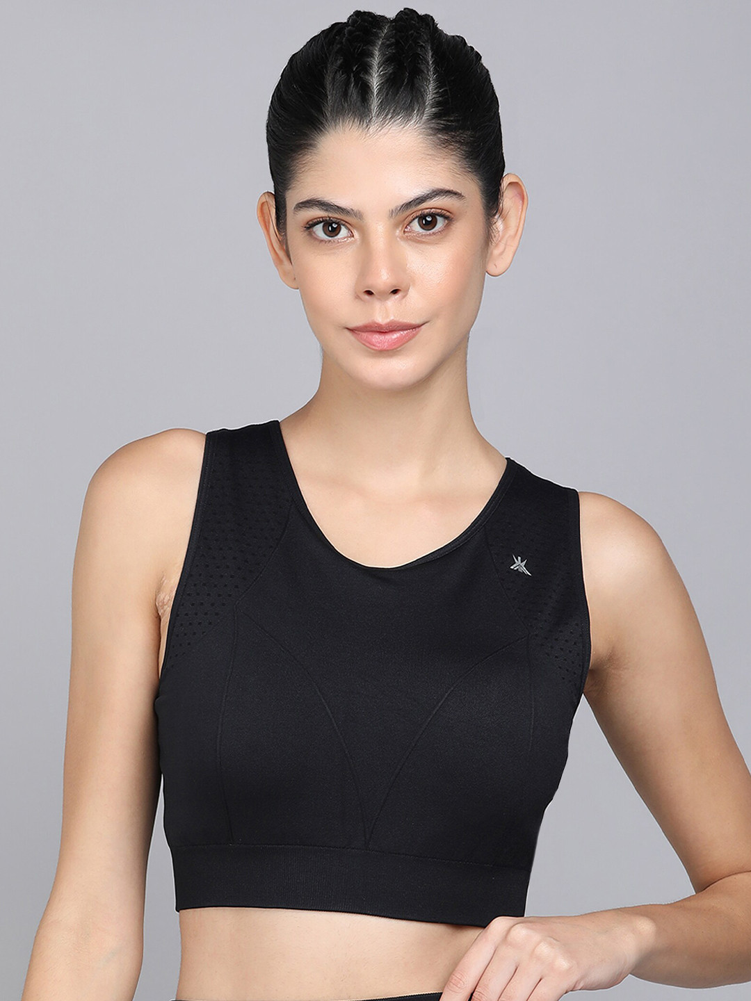 Buy KOBO Self Design Rapid Dry Removable Padding Full Coverage Sports Bra With All Day Comfort ...