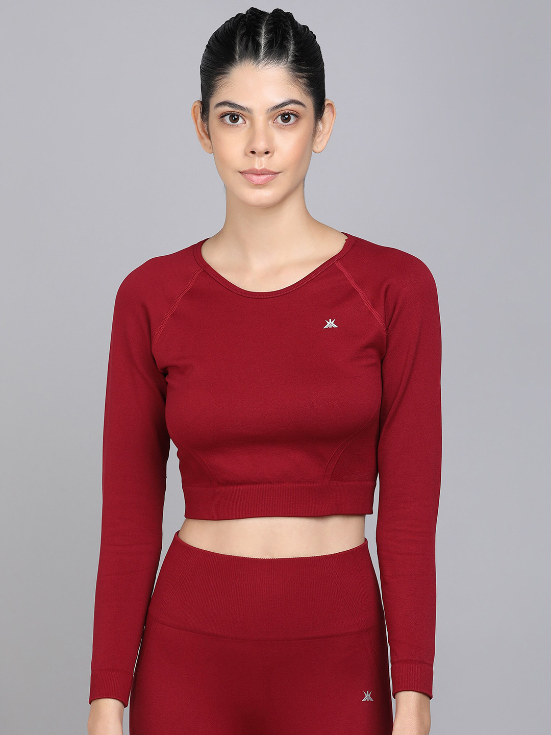 Buy KOBO Seamless Moisture Wicking Long Sleeves Crop Sports Top - Tops ...