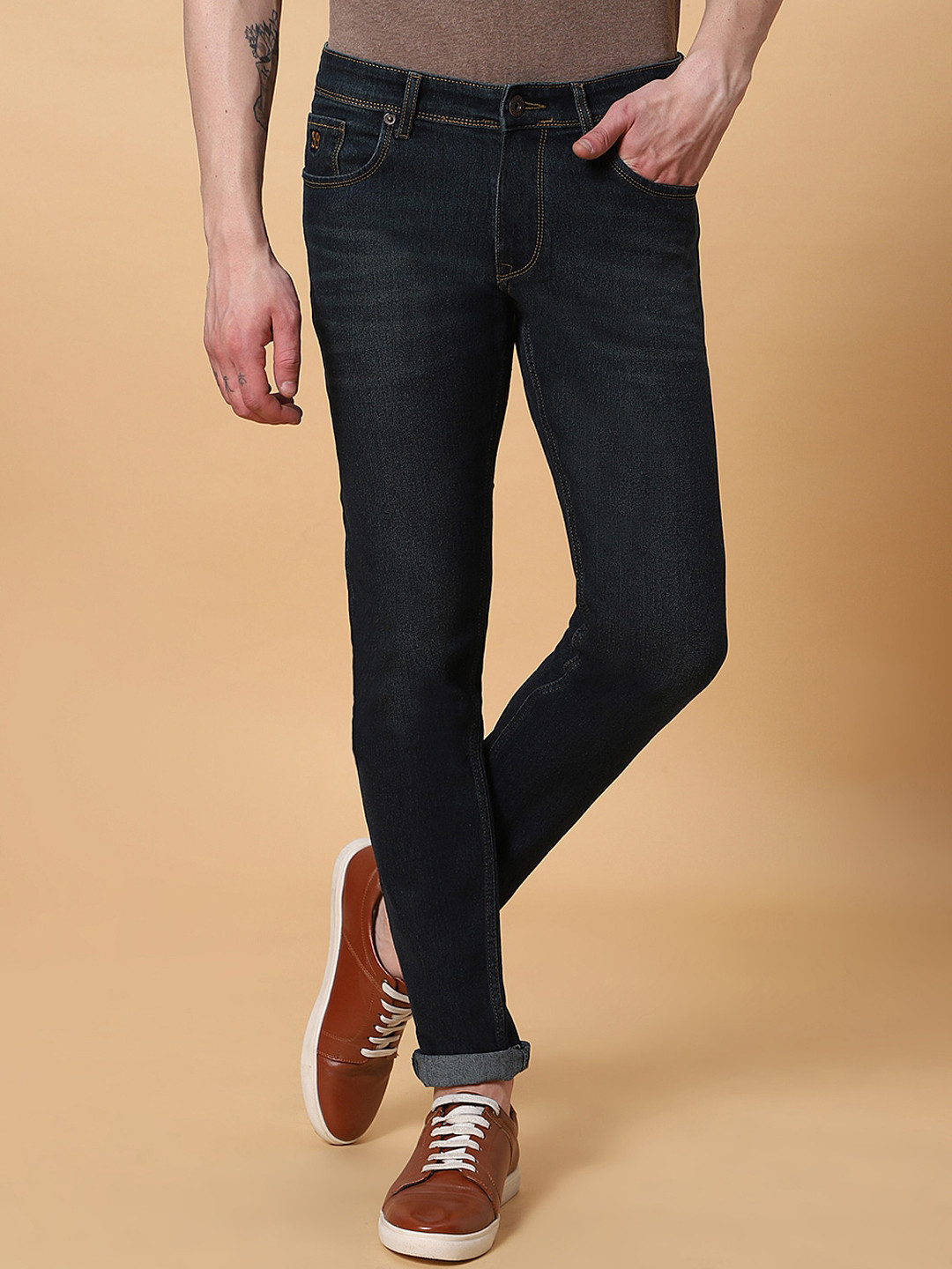 Buy HJ HASASI Men Blue Light Fade Acid Wash Stretchable Jeans - Jeans ...