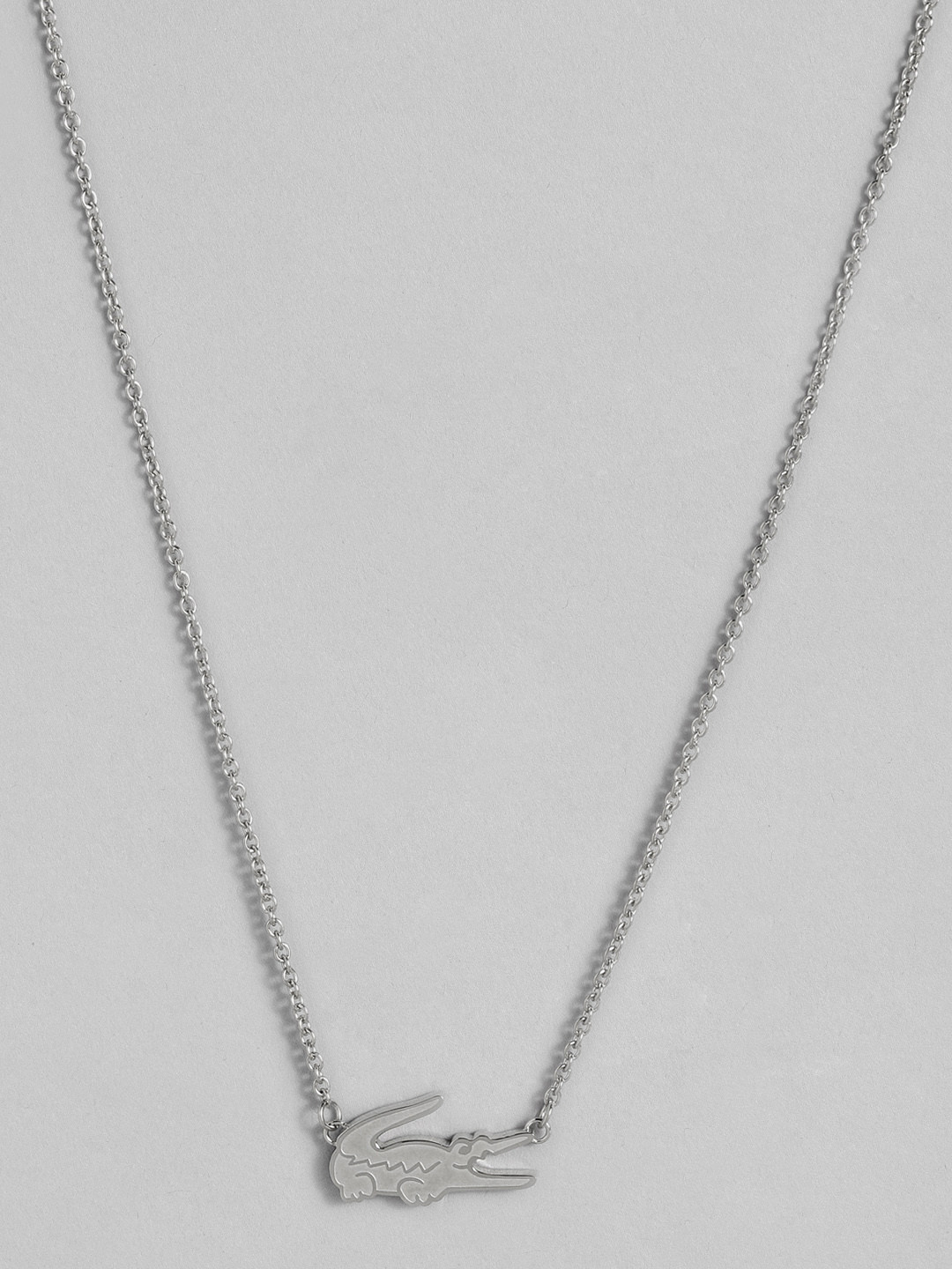 Buy Lacoste Women Crocodile Stainless Steel Brand Logo Pendant Necklace ...