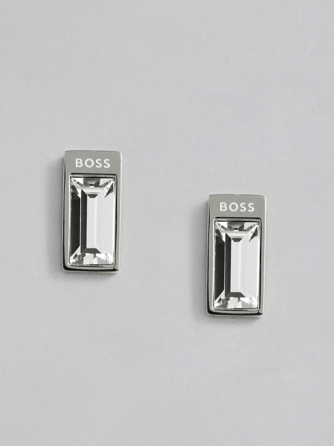 Buy Hugo Boss Clia Crystal Studded Stainless Steel Stud Earrings ...