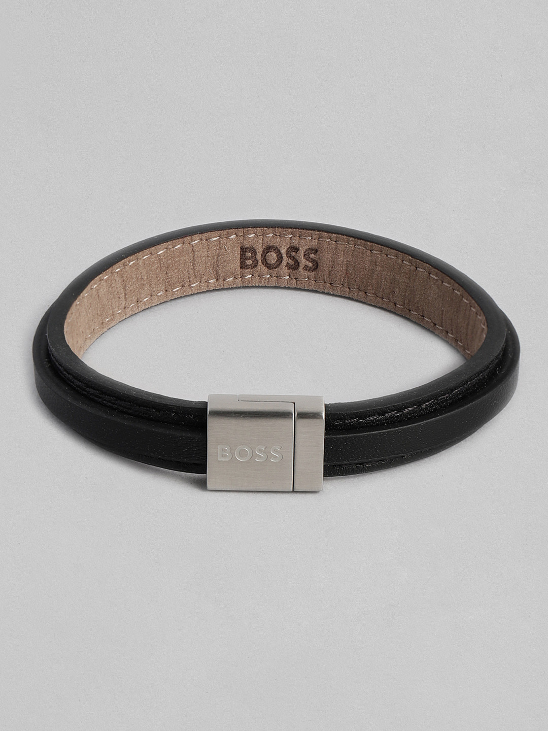 Buy Hugo Boss Men Leather Grover Wraparound Bracelet - Bracelet for Men ...