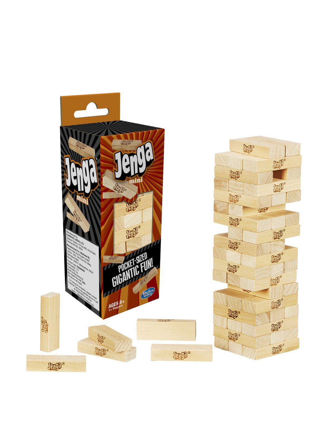 Buy Hasbro Gaming Unisex Kids Jenga Mini Hardwood Blocks, Stacking ...