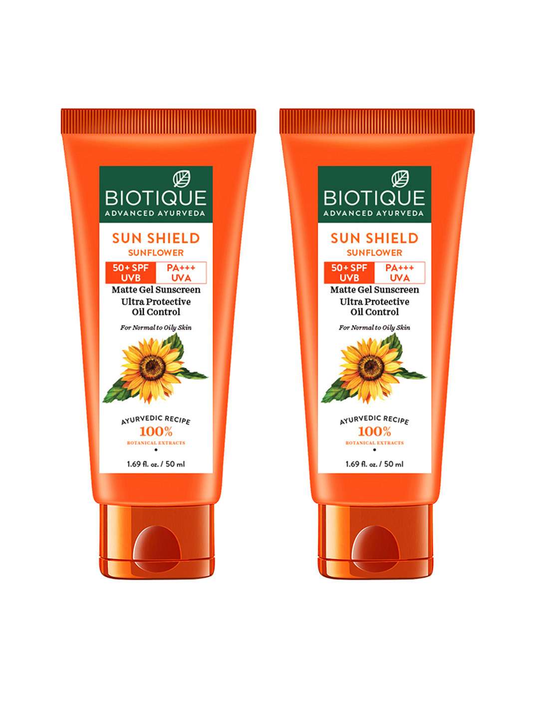 Buy Biotique Set Of 2 Sun Shield SPF50 Bio Sunflower Matte Sunscreen ...