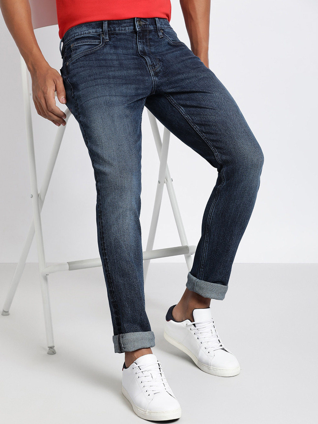 Buy Lee Bruce Mid Rise Skinny Fit Light Fade Stretchable Jeans - Jeans ...