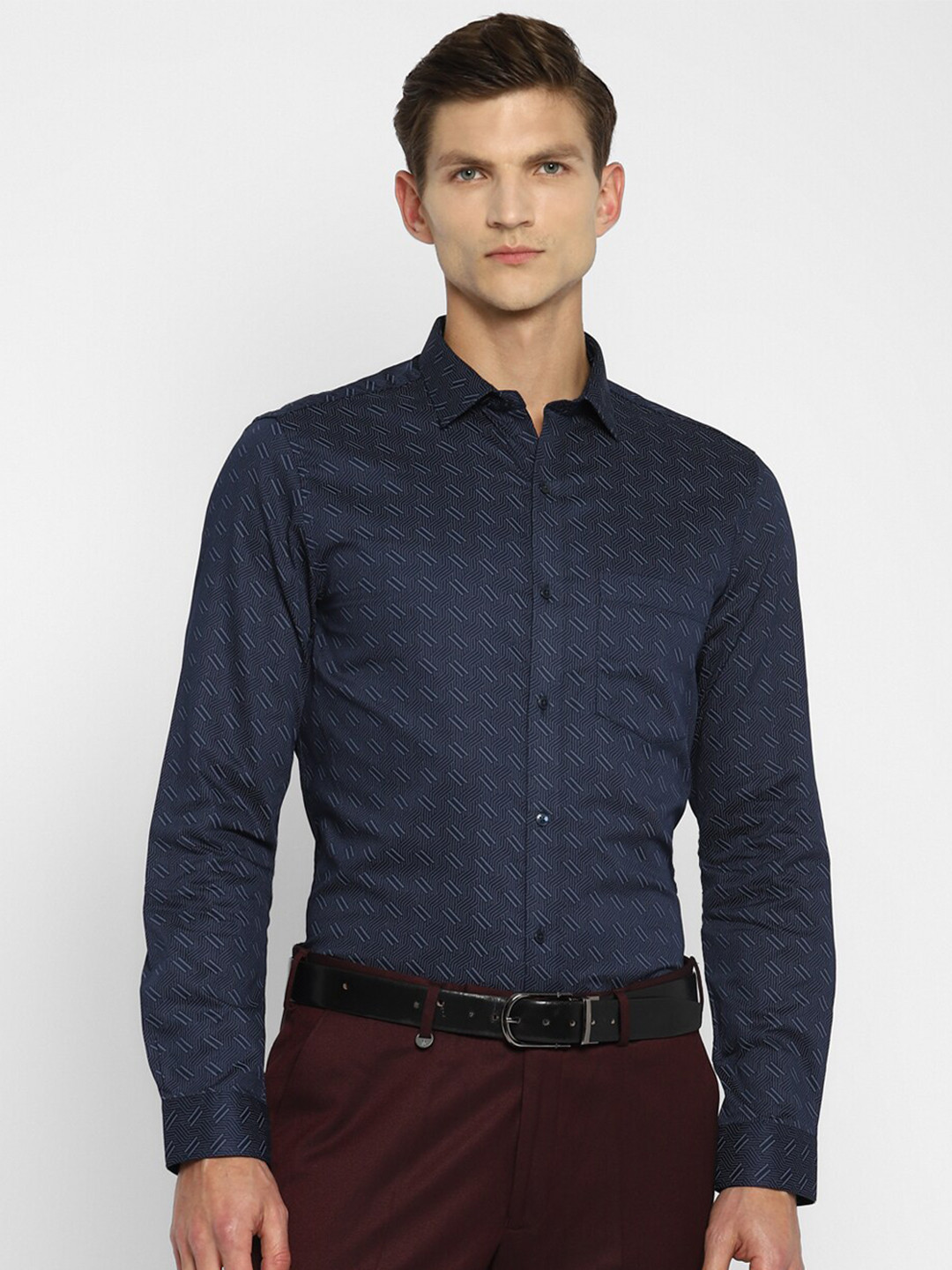 Buy Turtle Modern Slim Fit Micro Ditsy Printed Pure Cotton Formal Shirt ...