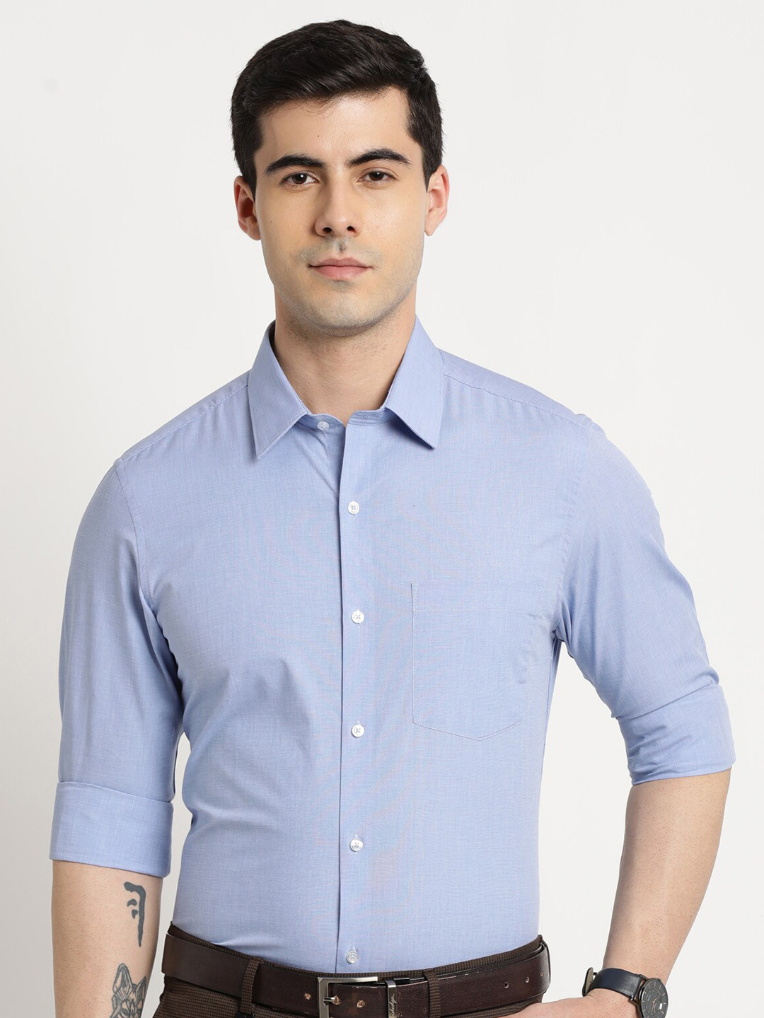 Buy Turtle Modern Slim Fit Pure Cotton Formal Shirt - Shirts for Men ...