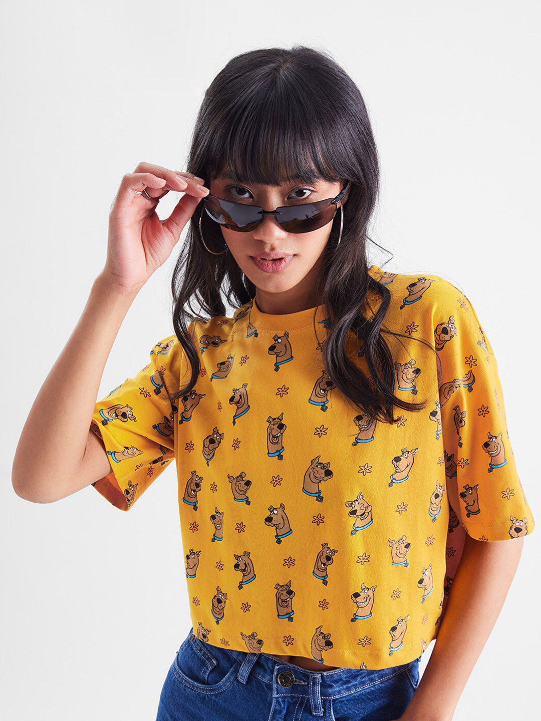 Buy The Souled Store Mustard Yellow Humour And Comic Scooby Doo Printed ...
