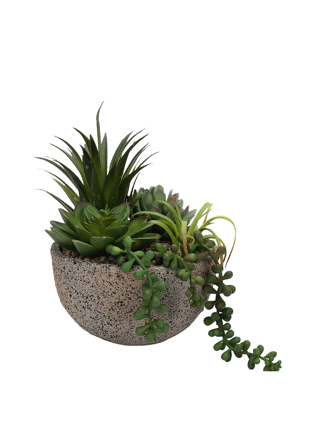 Buy Anko Grey & Green Succulents Artificial Flowers & Plants With Pot ...