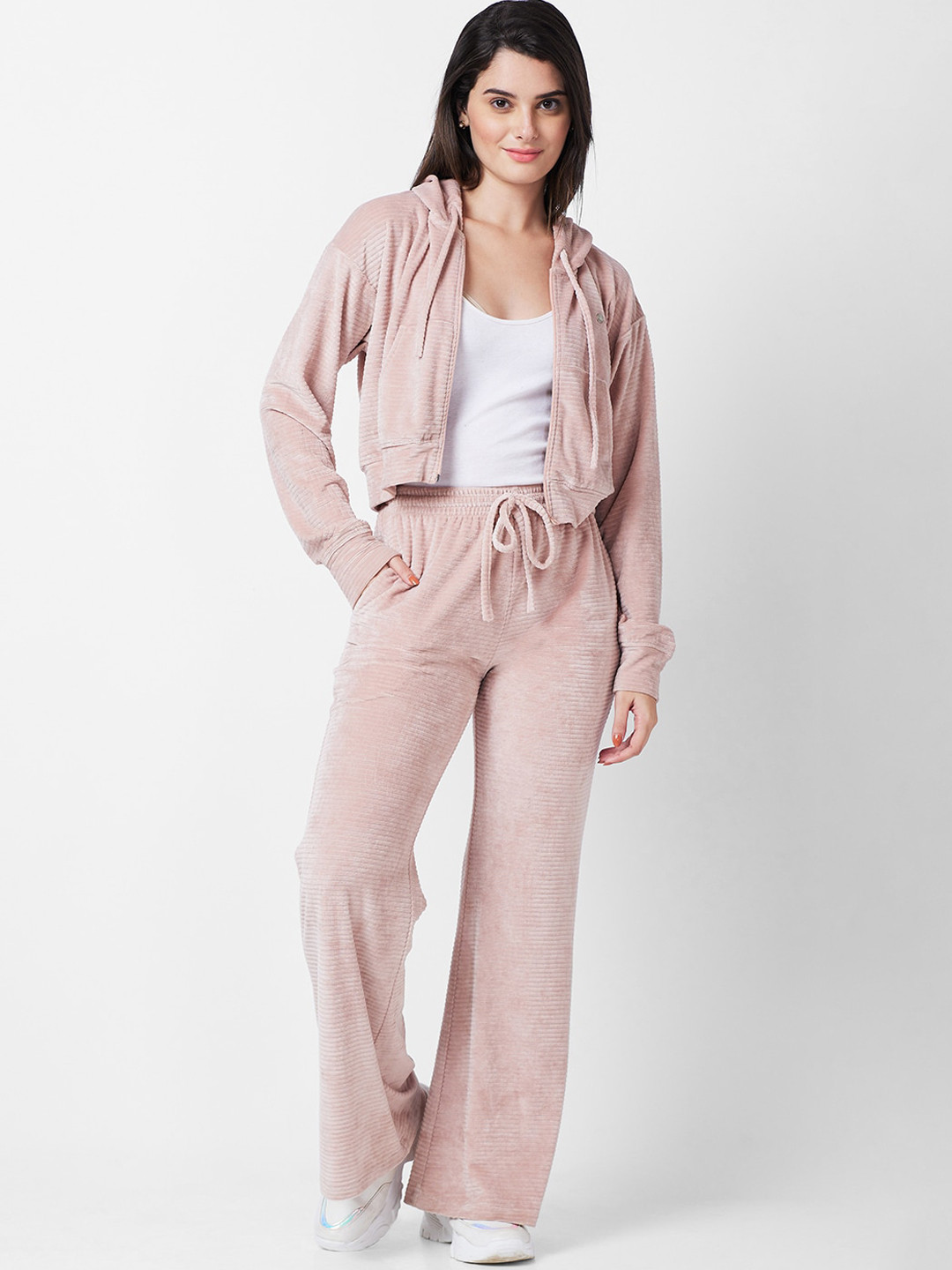 Buy XIN Striped Front Open Hooded Tracksuits - Tracksuits for Women ...