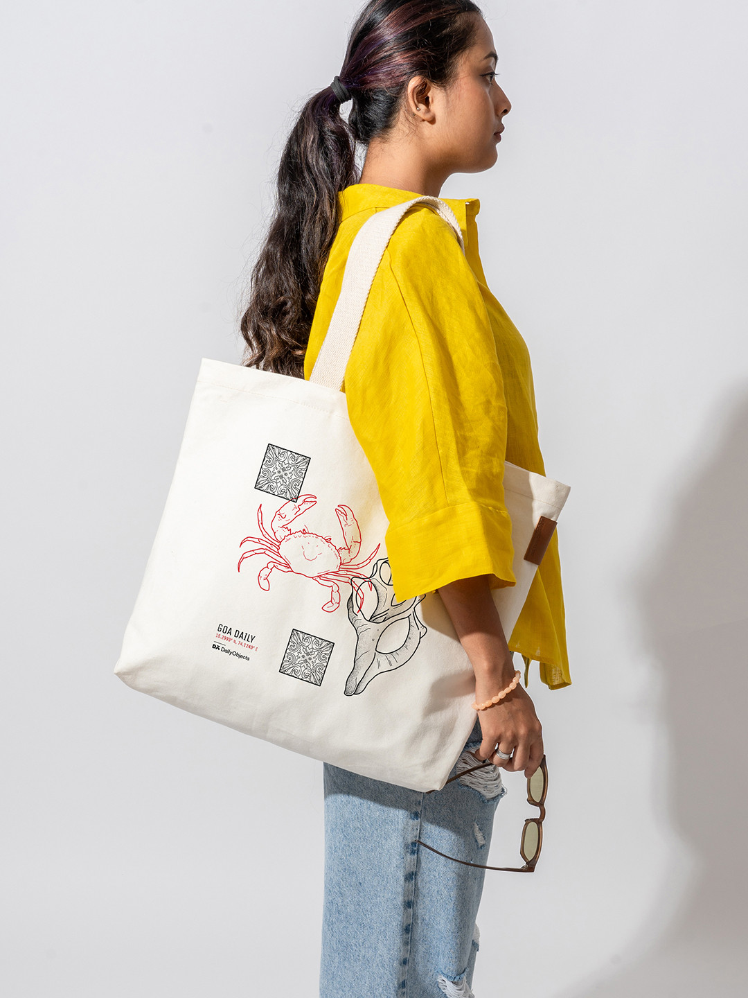 Buy DailyObjects Goa City Printed Shopper Cotton Tote Bag - Handbags ...