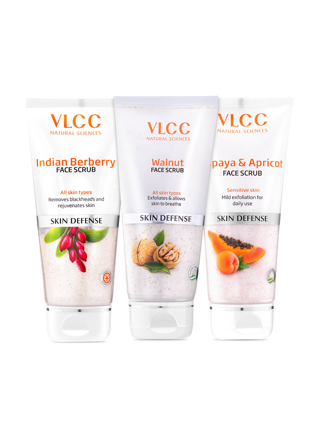Buy VLCC Set Of 3 Skin Defense Face Scrub Indian Berberry+ Walnut+ ...