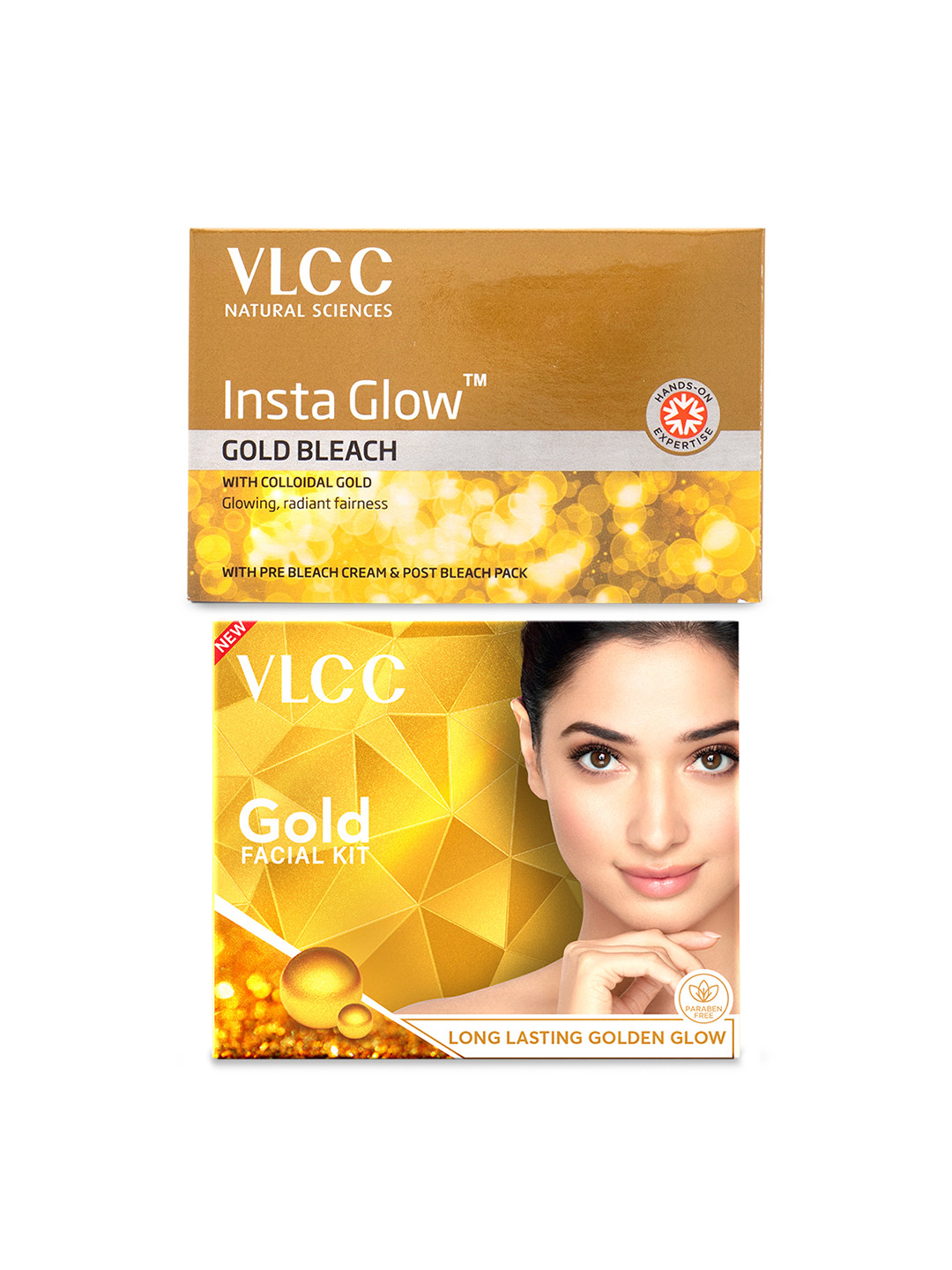 Buy VLCC Set Of Gold Single Facial Kit 60 G & Insta Glow Gold Bleach 30 ...
