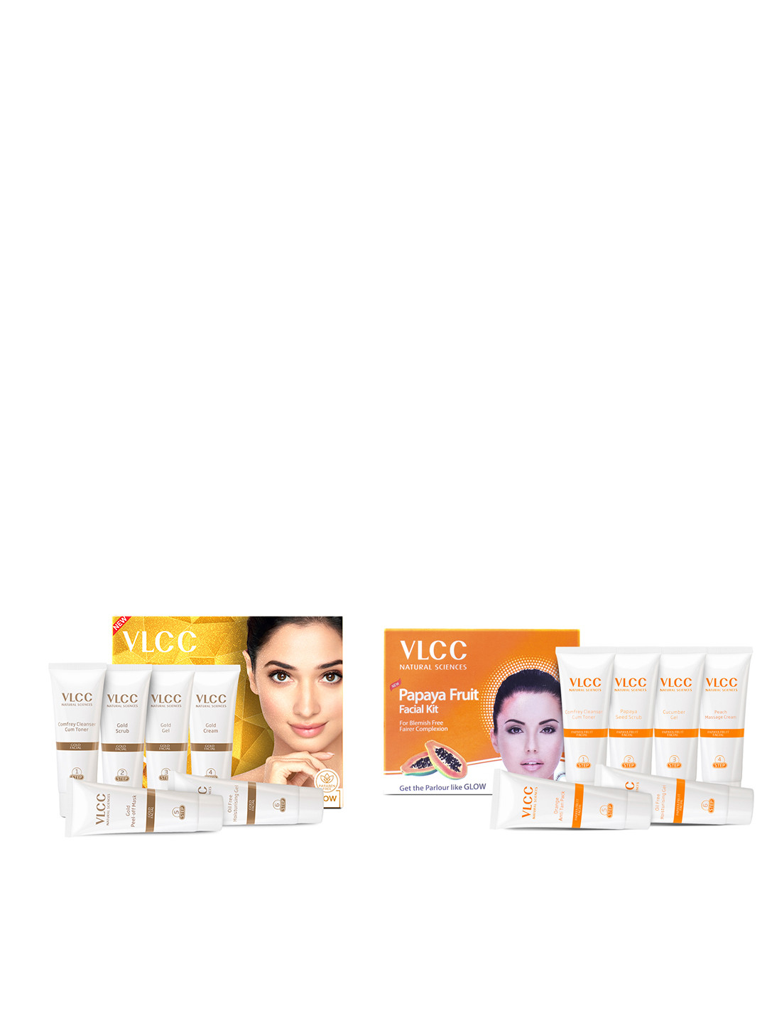 Buy VLCC Gold Facial Kit For Luminous Complexion 60g & Papaya Fruit ...