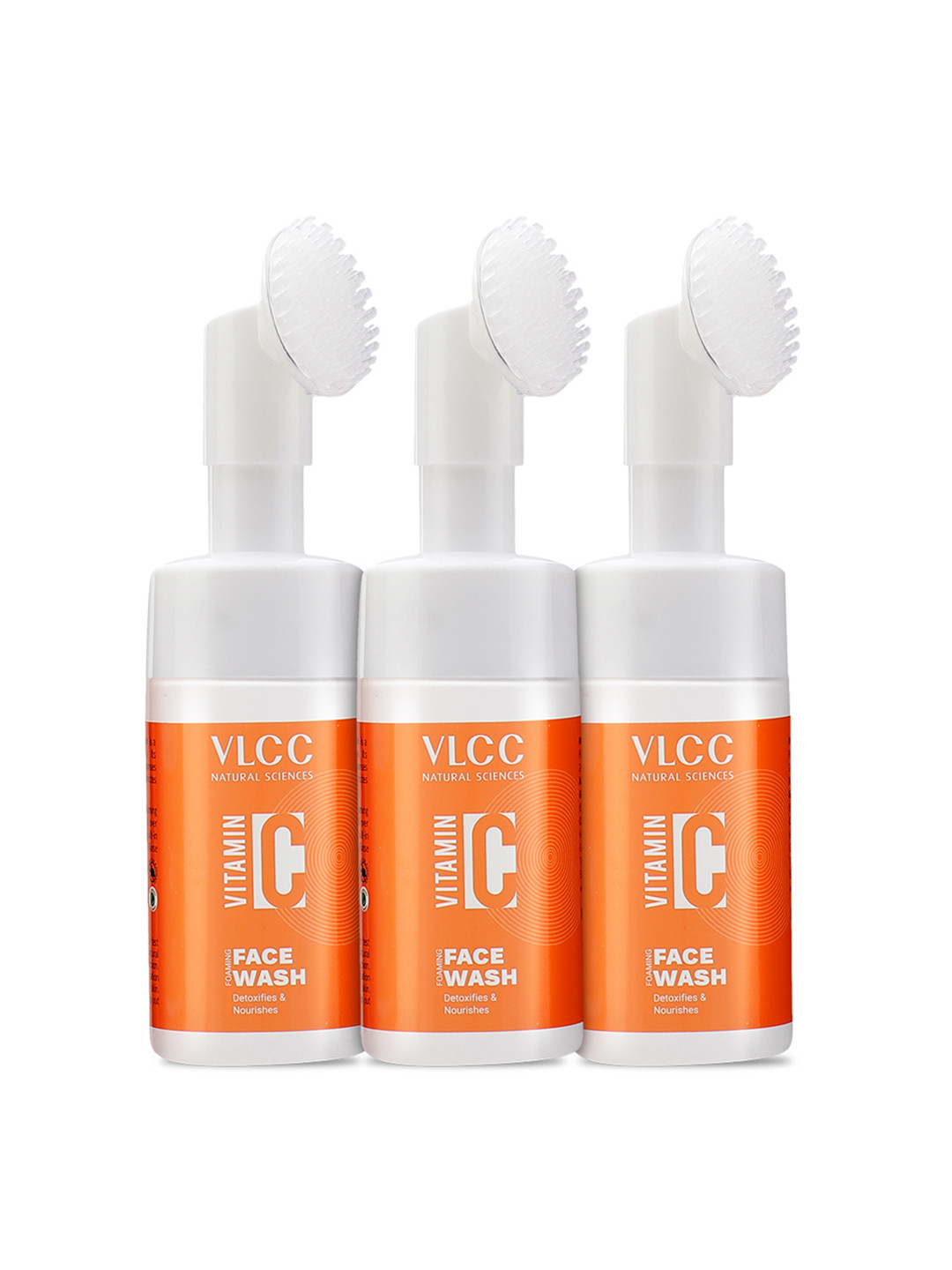 Buy VLCC Set Of 3 Vitamin C Detoxifying & Nourishing Foaming Face Wash ...