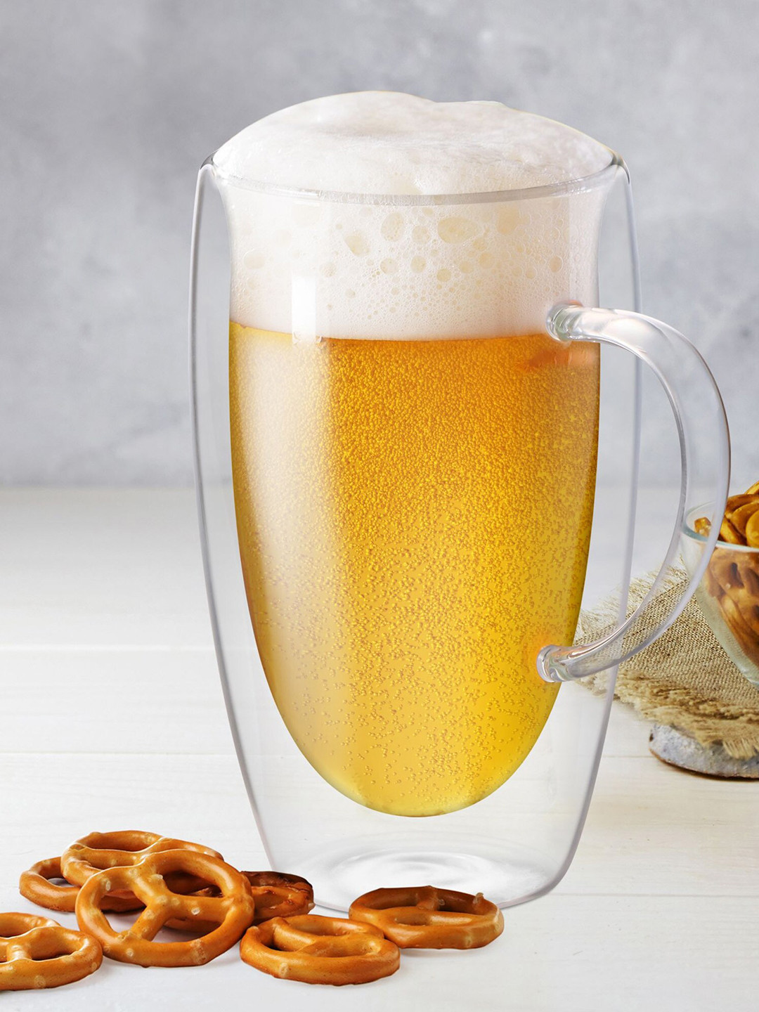 Buy Treo Transparent Double Wall Beer Juice Mug 450ml - Cups And Mugs ...
