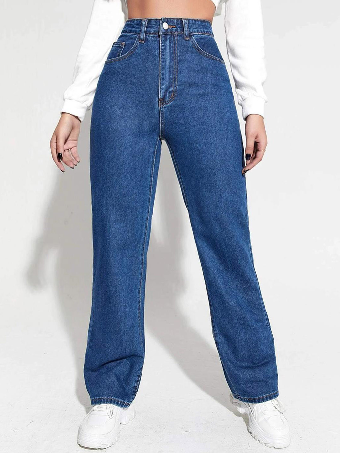 Buy Kotty Women Blue Camaro Clean Look High Rise Stretchable Jeans ...