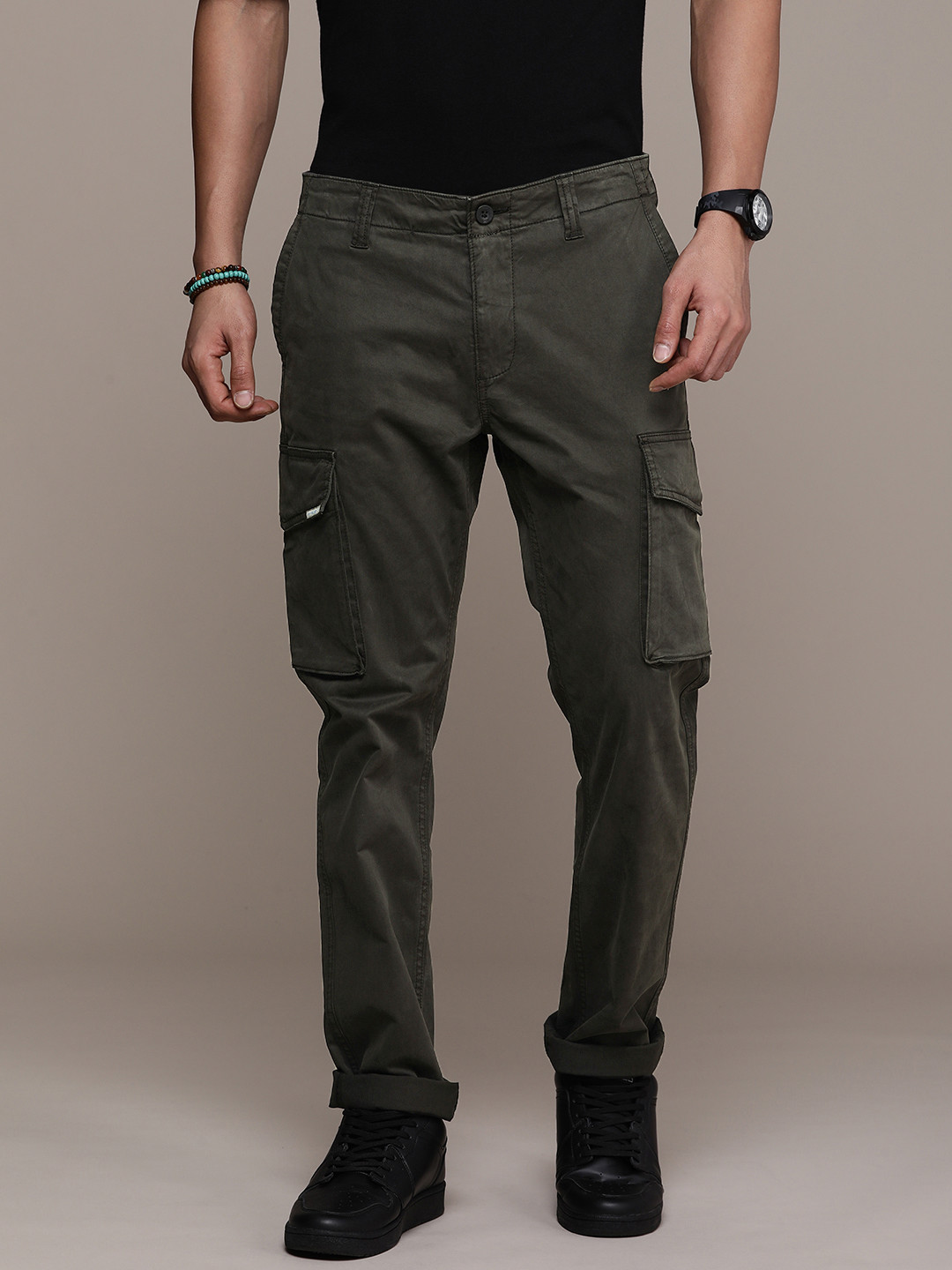 Buy FORCE IX Men Mid Rise Cargos - Trousers for Men 24209352 | Myntra