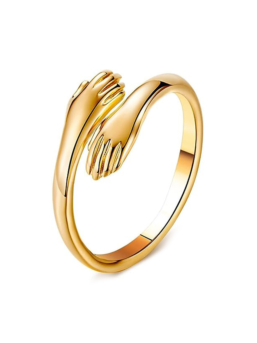 Buy KRYSTALZ Gold Plated Hug Shaped Finger Ring - Ring for Unisex ...