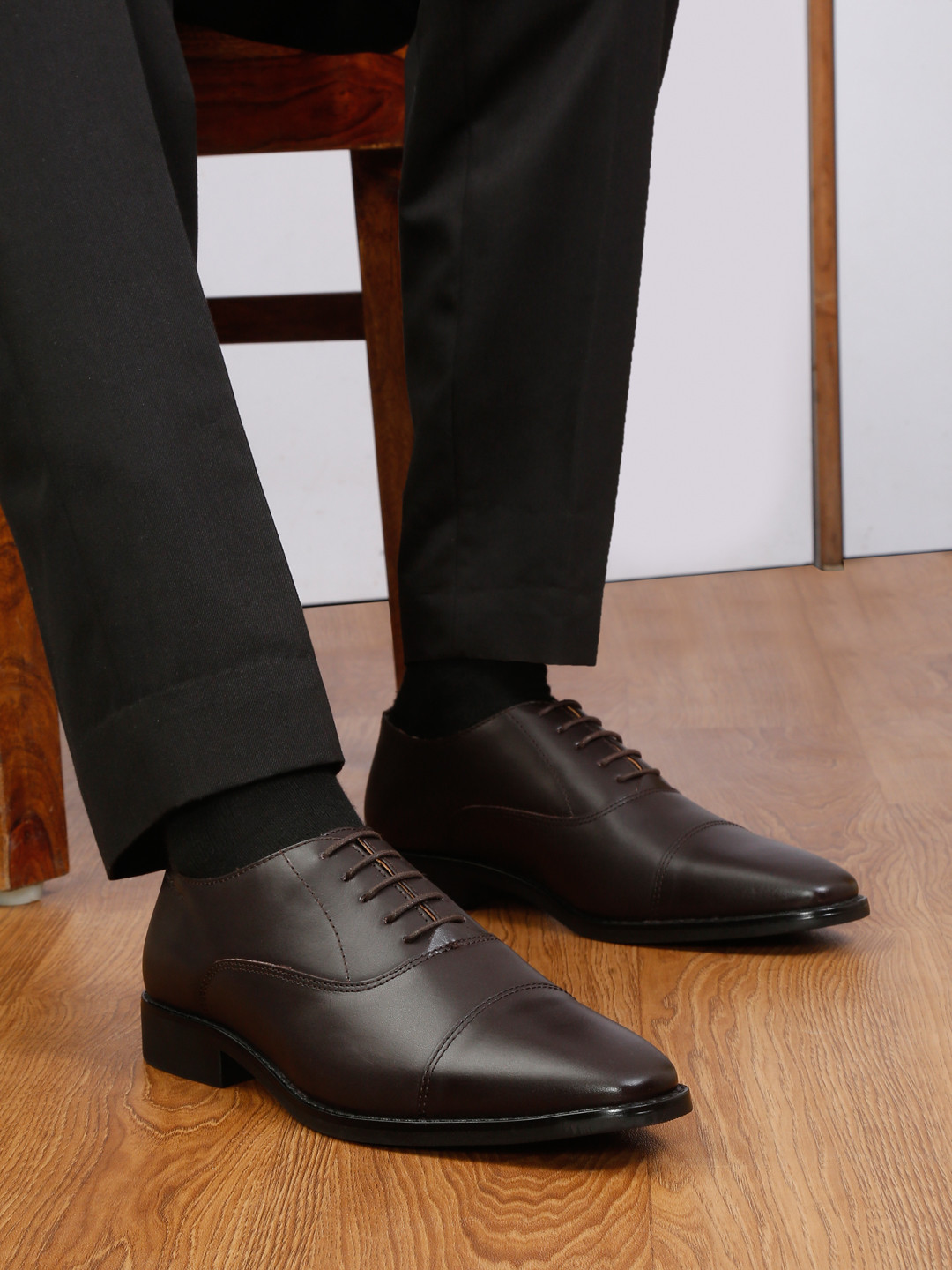 Buy LOUIS STITCH Men Perforated Premium Leather Formal Derby Shoes ...