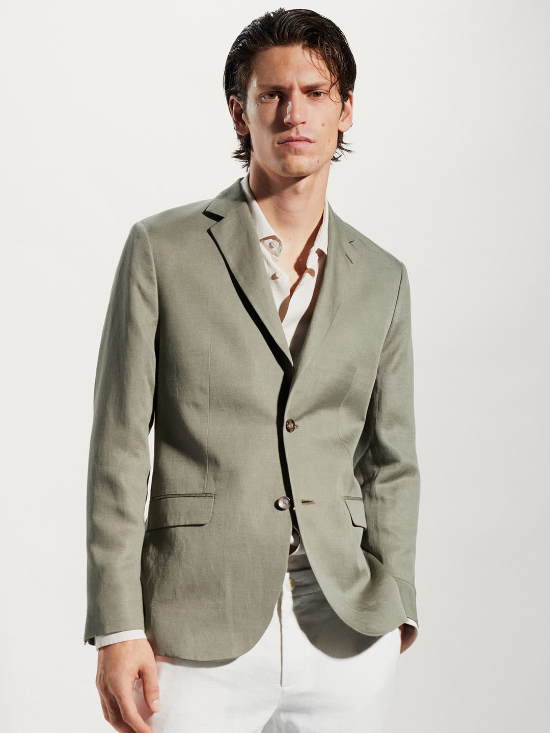 Buy MANGO MAN Slim Fit Single Breasted Blazer - Blazers for Men ...