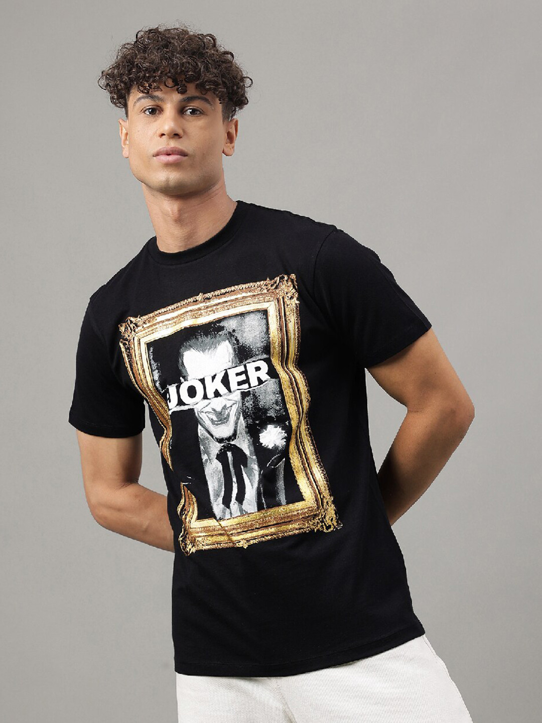 Buy Free Authority Joker Printed Round Neck Regular Fit T Shirt ...