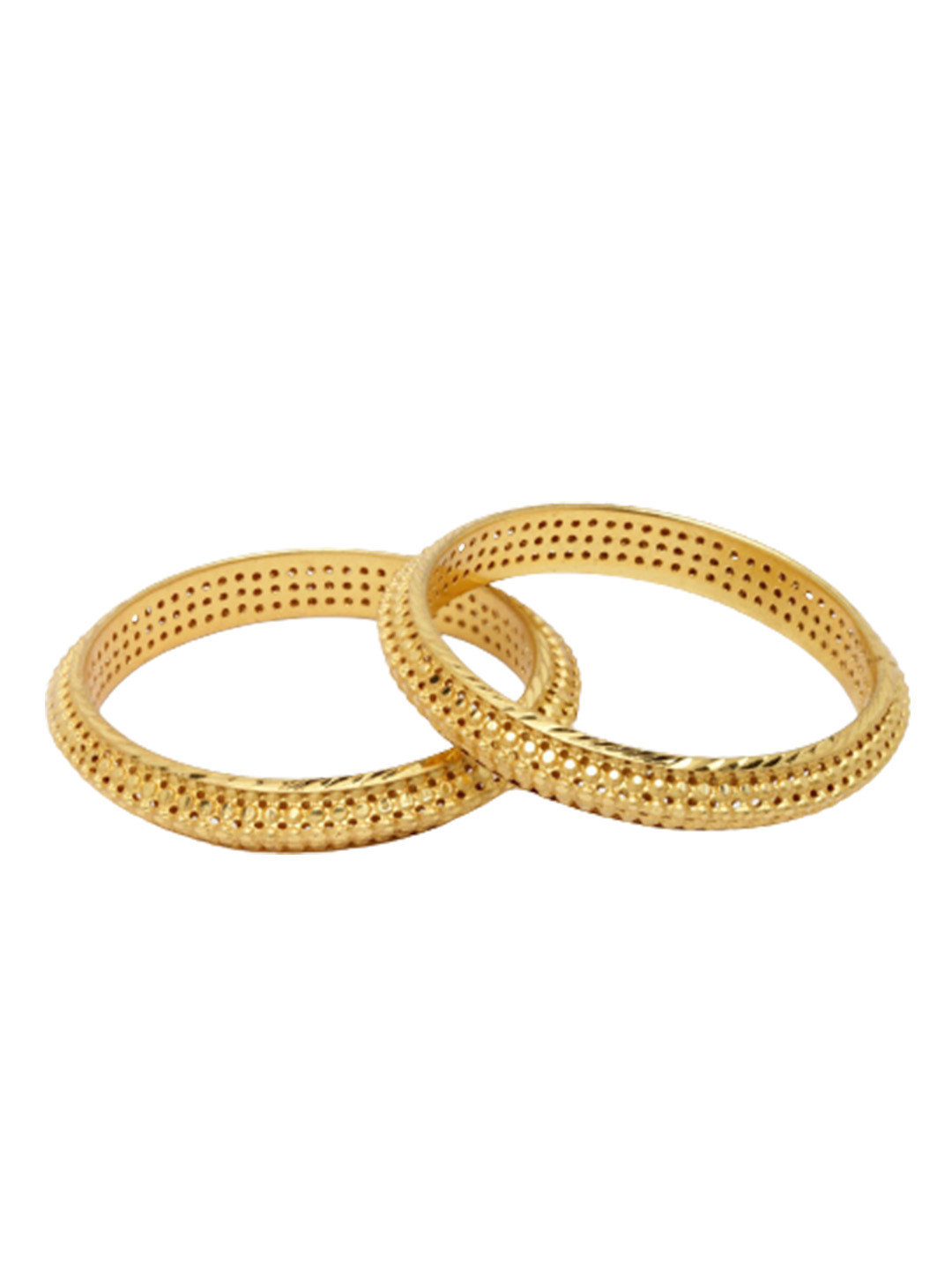 Buy Anouk Set Of 2 Gold Plated Textured Bangles - Bangle for Women ...