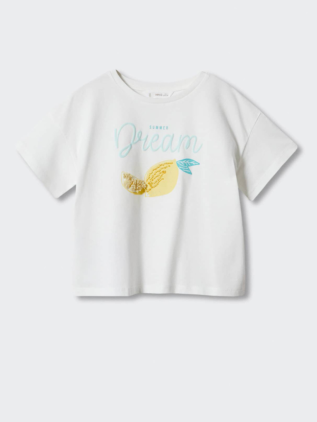 Buy Mango Kids Girls Pure Cotton Typography Printed Drop Shoulder ...