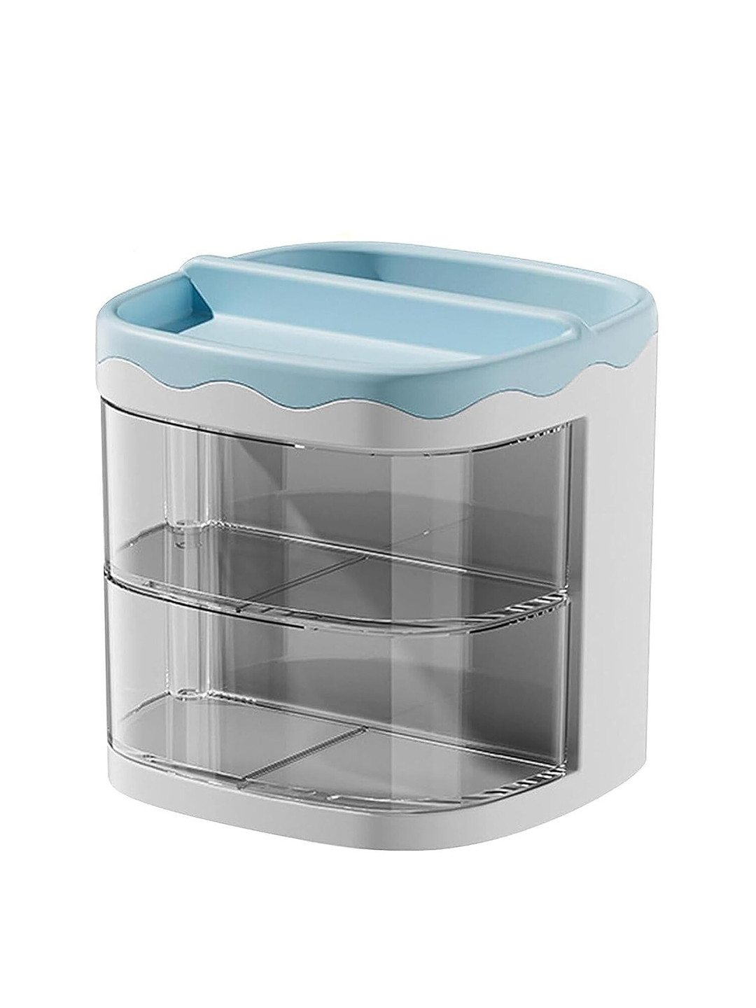 Buy HOUSE OF QUIRK Blue Stationery Storage Box With Rotating Drawer ...