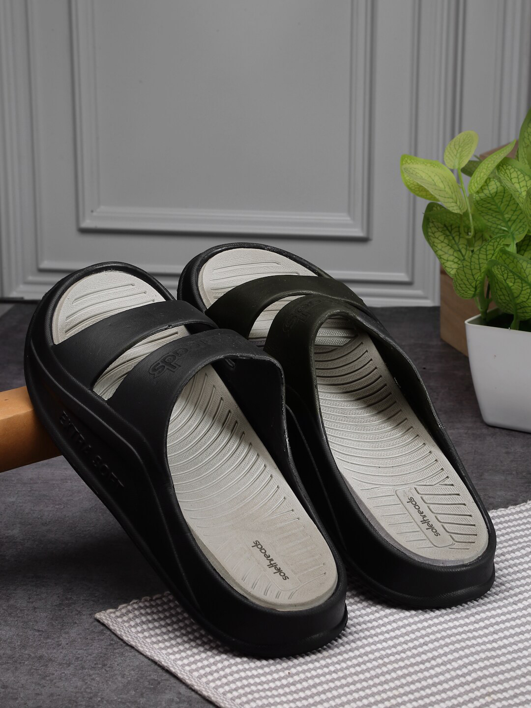 Buy Solethreads Men Self Design Sliders - Flip Flops for Men 24225386 ...