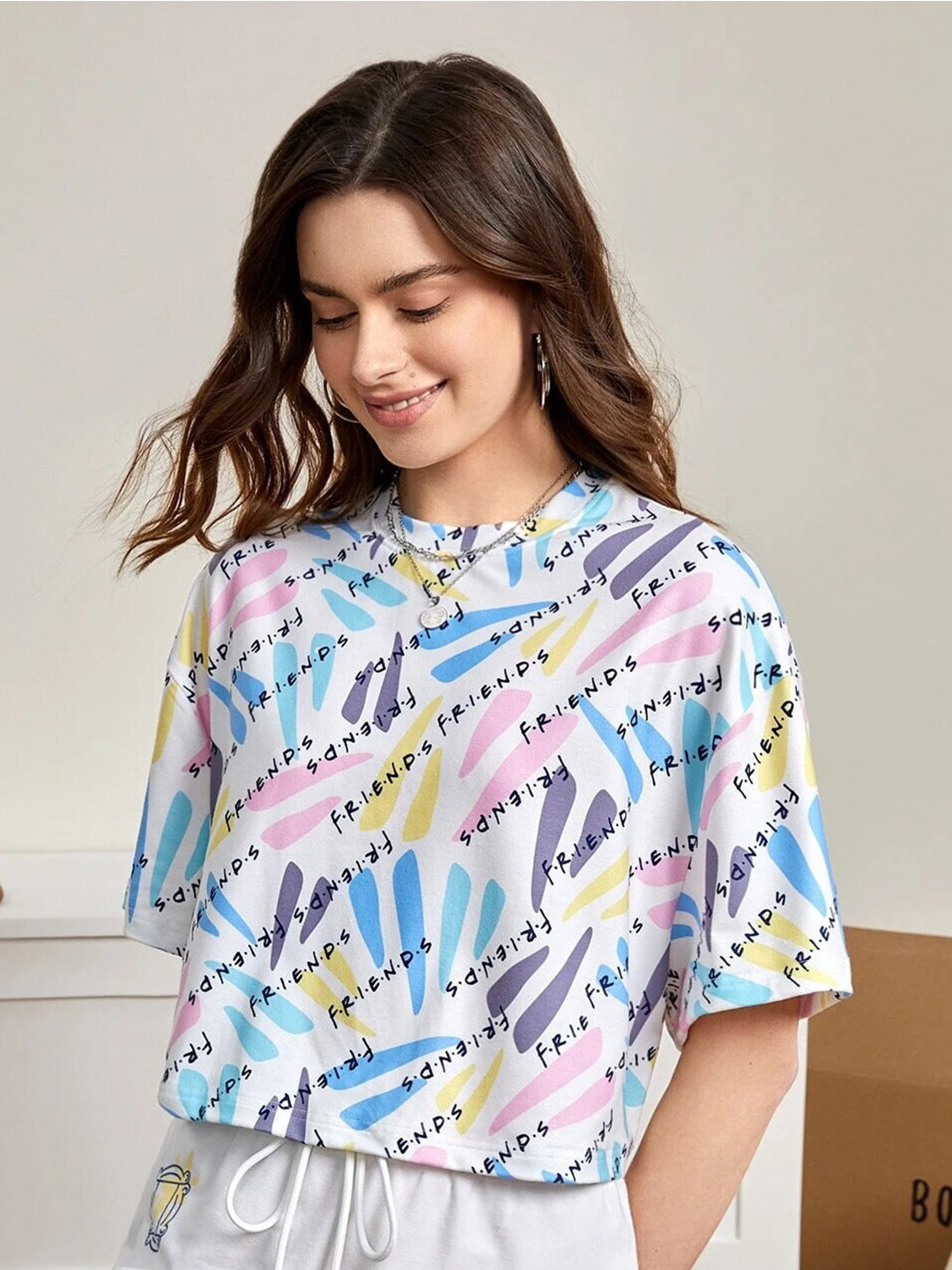 Buy BAESD Typography Printed Round Neck Top - Tops for Women 24226020 ...