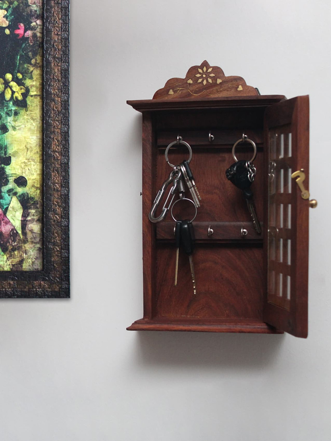 Buy SHREE KALA HOME DECOR Brown Almirah Design Key Holders - Key ...