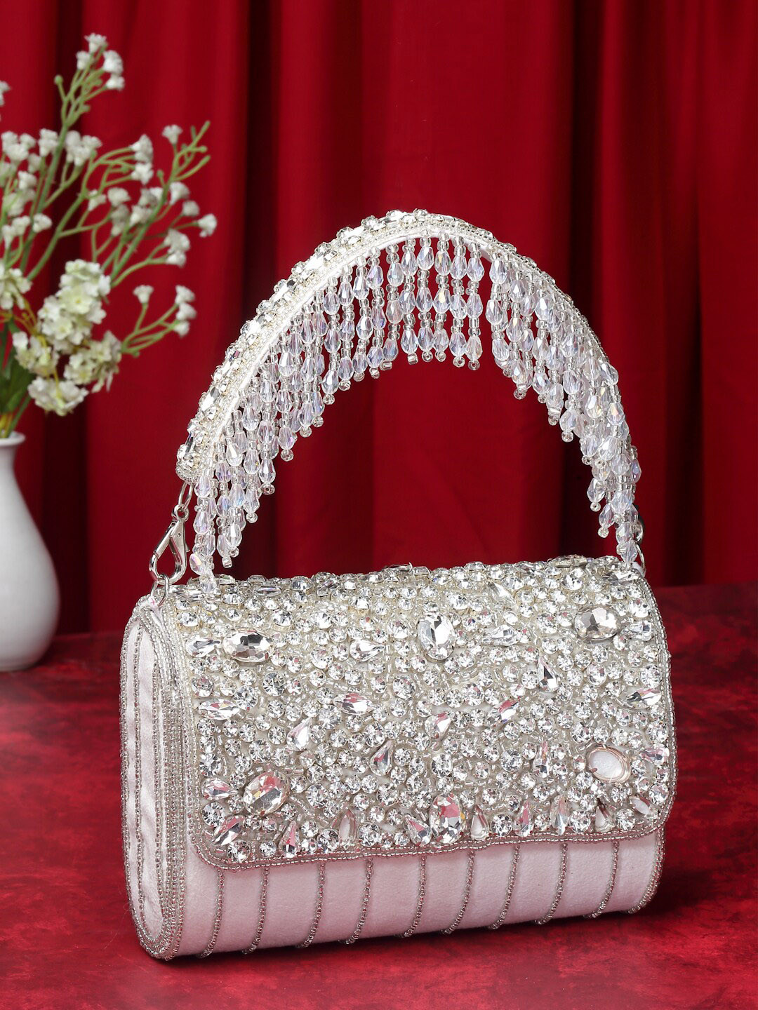 Buy Anekaant Embellished Tasselled Foldover Clutch - Clutches for Women ...