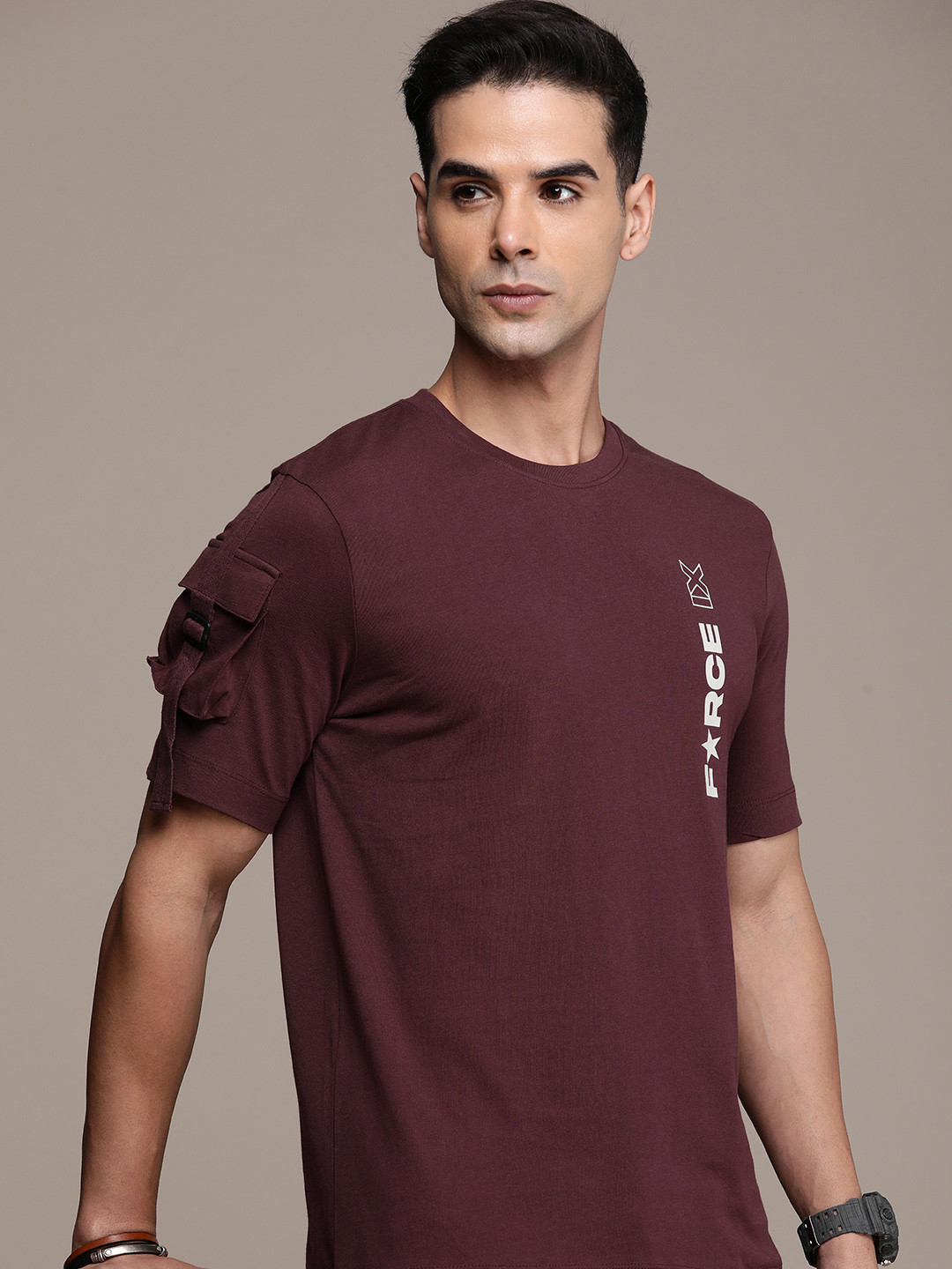 Buy FORCE IX Brand Logo Printed Pure Cotton T Shirt - Tshirts for Men ...