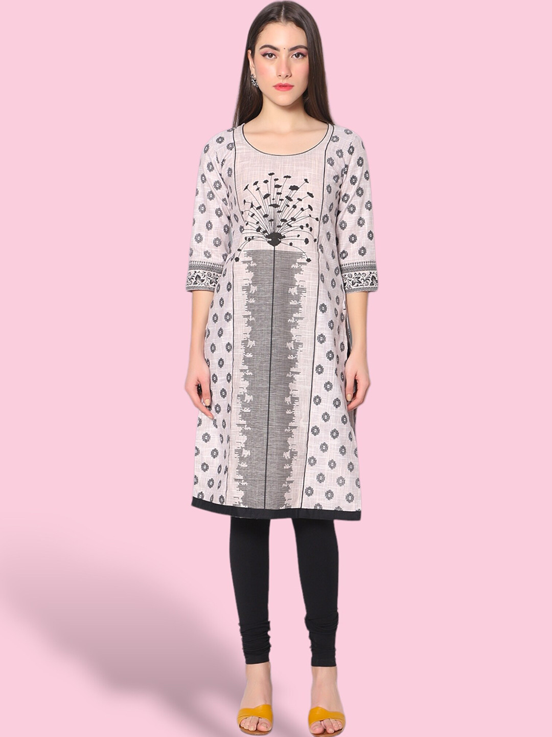 Buy True Shape Ethnic Motifs Printed Maternity Straight Kurta - Kurtas ...