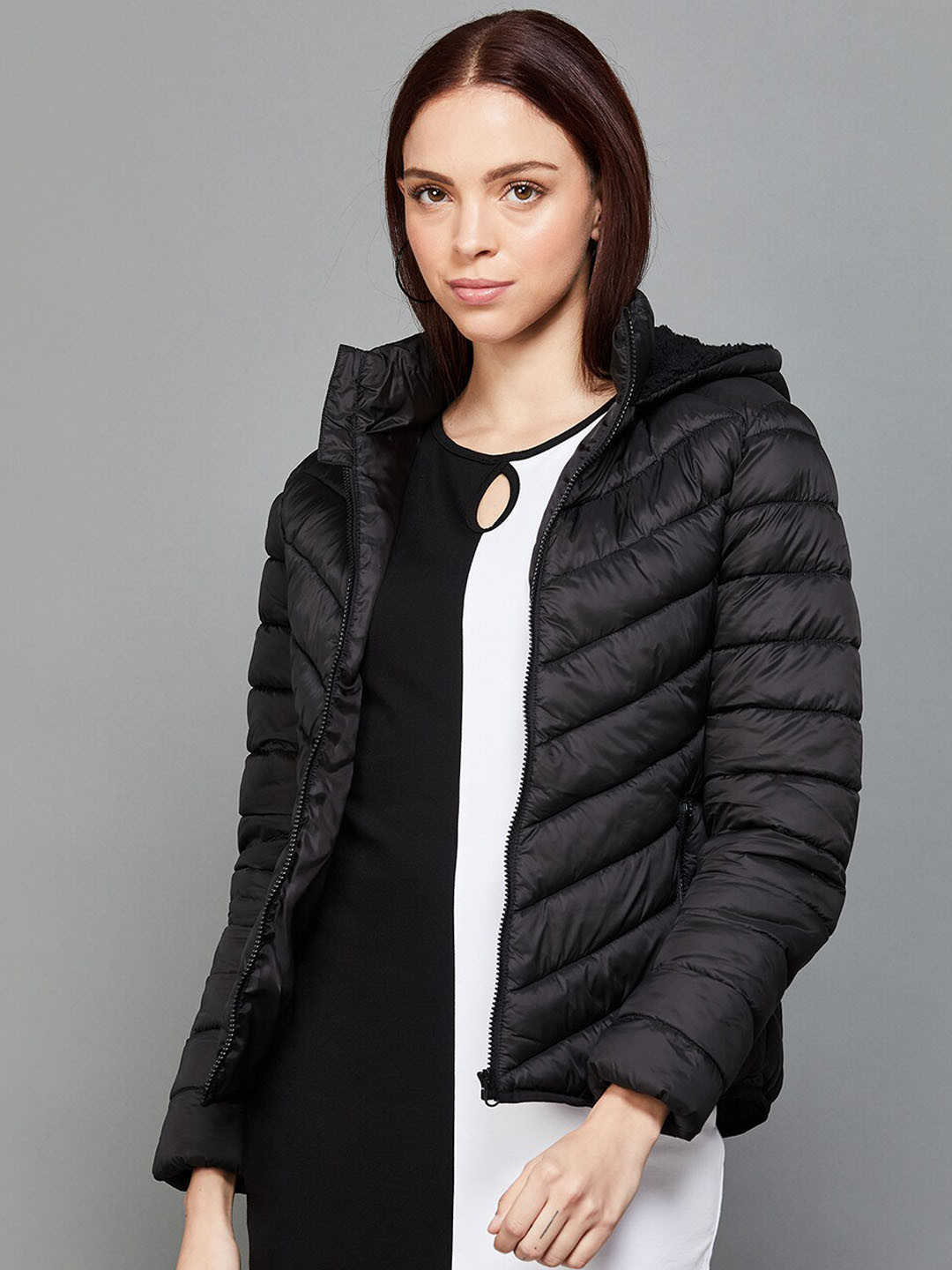 Buy Ginger By Lifestyle Hooded Puffer Jacket - Jackets for Women ...